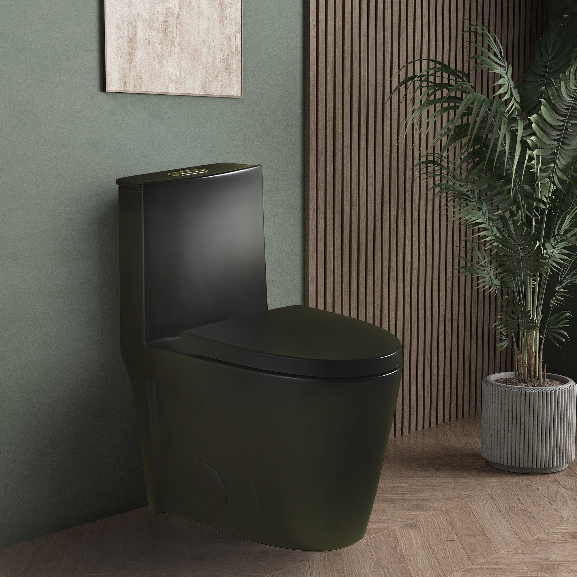 Momei 1.6 GPF Dual-Flush Toilet Modern Elongated One-Piece Toilet (Seat ...