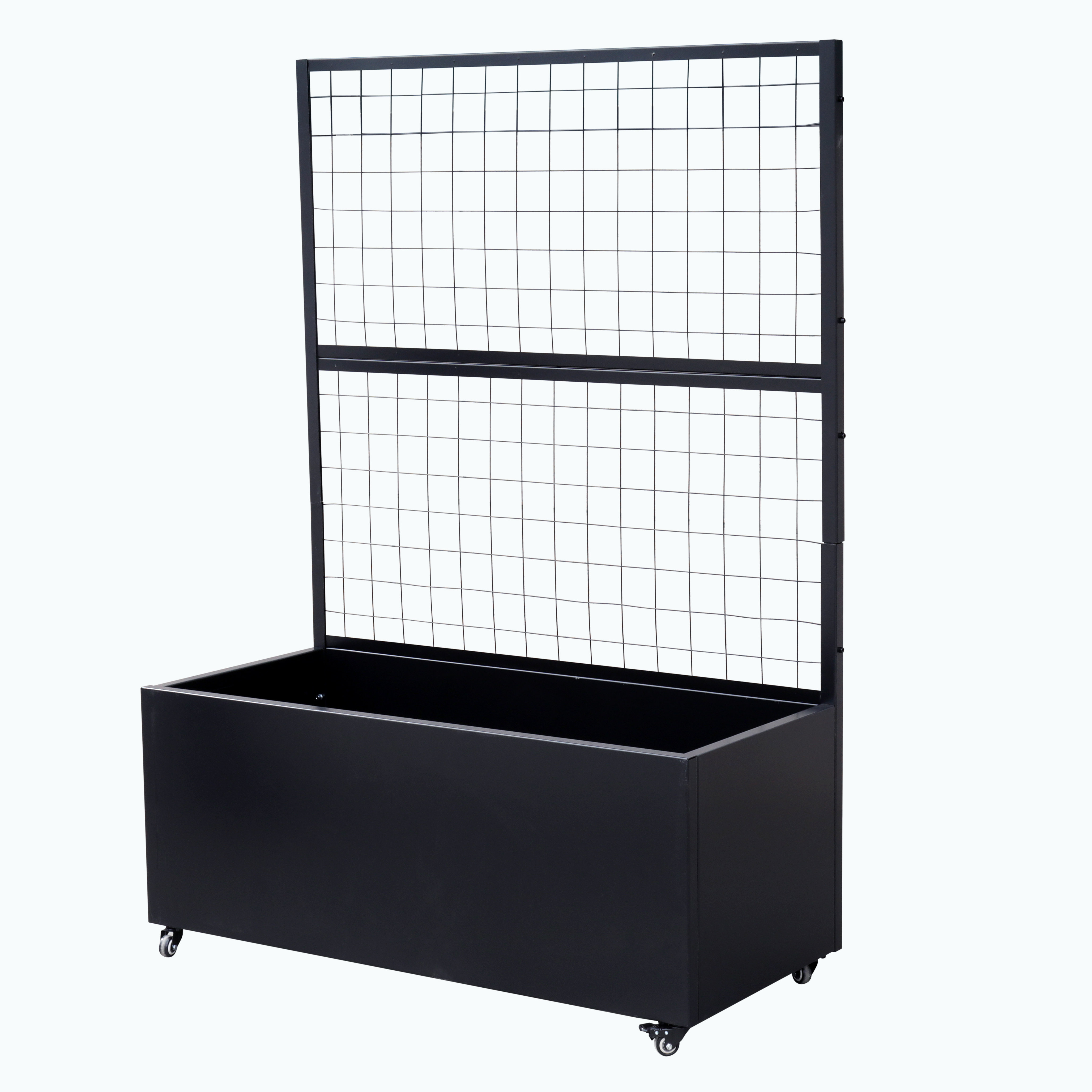 Latitude Run® 46” x 66” x 21” Trellis Corten Trough Planter with ...