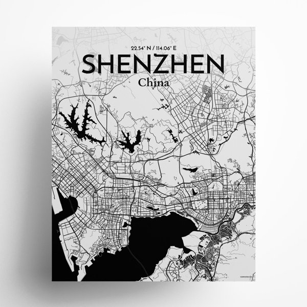 17 Stories China City Map Posters " Shenzhen China|中國 City Map " on ...