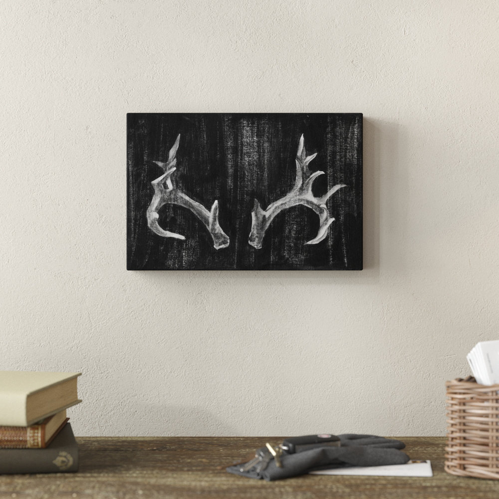 Blue Elephant Rustic Antlers I by Ethan Harper - Painting Print ...