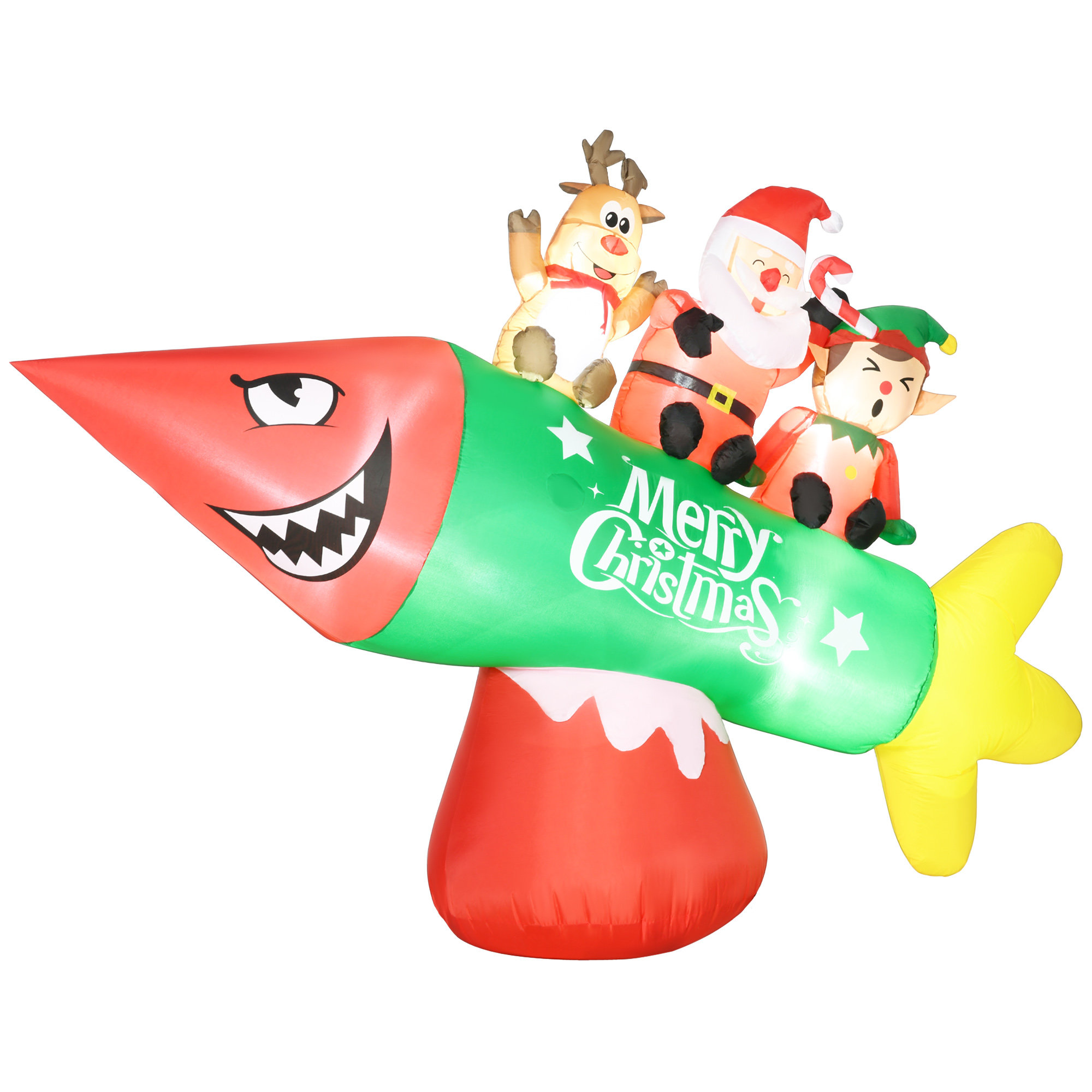 The Holiday Aisle® Christmas Rocket Inflatable | Wayfair