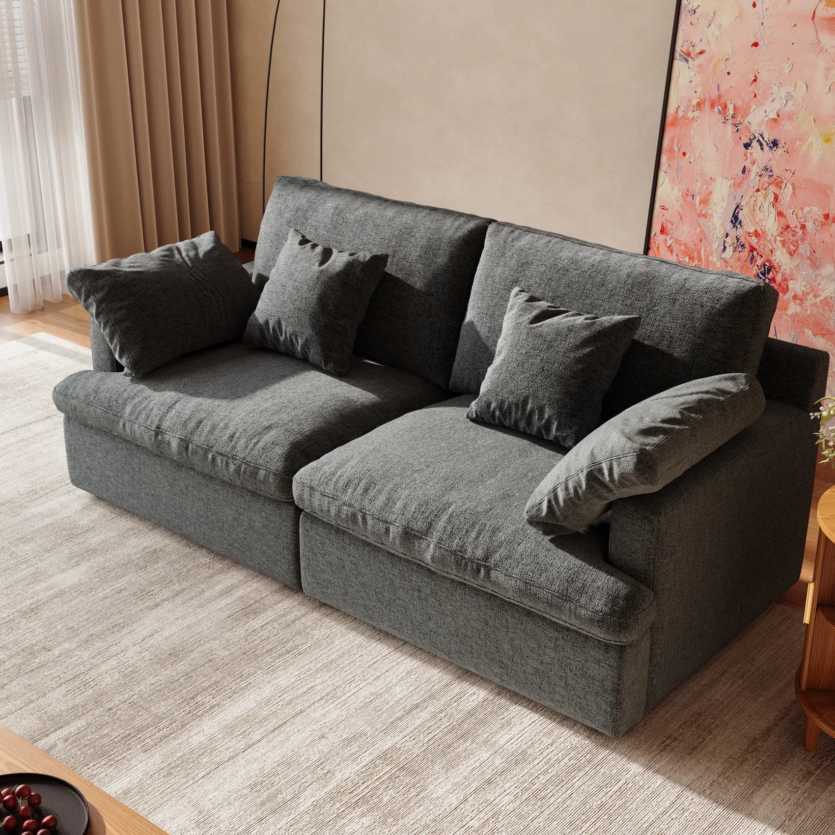 POVISON Small Modular Sectional Fabric Sofa Set | Wayfair