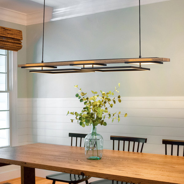 Wrought Studio Harmannus 5-light Dimmable LED Rectangular Chandelier ...