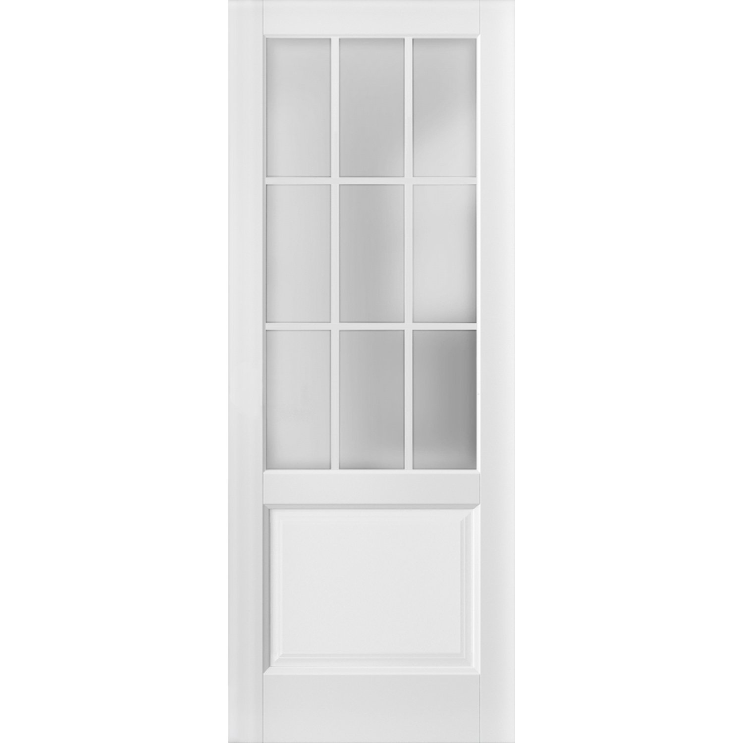 SARTODOORS Felicia Frosted Glass Wood Standard White Door Slab ...