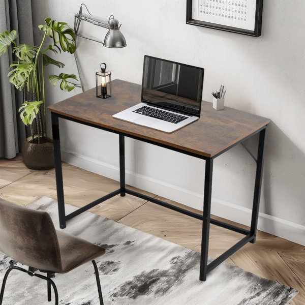 17 Stories Computer Desk Office Work Rustic Wooden Grain Finish ...