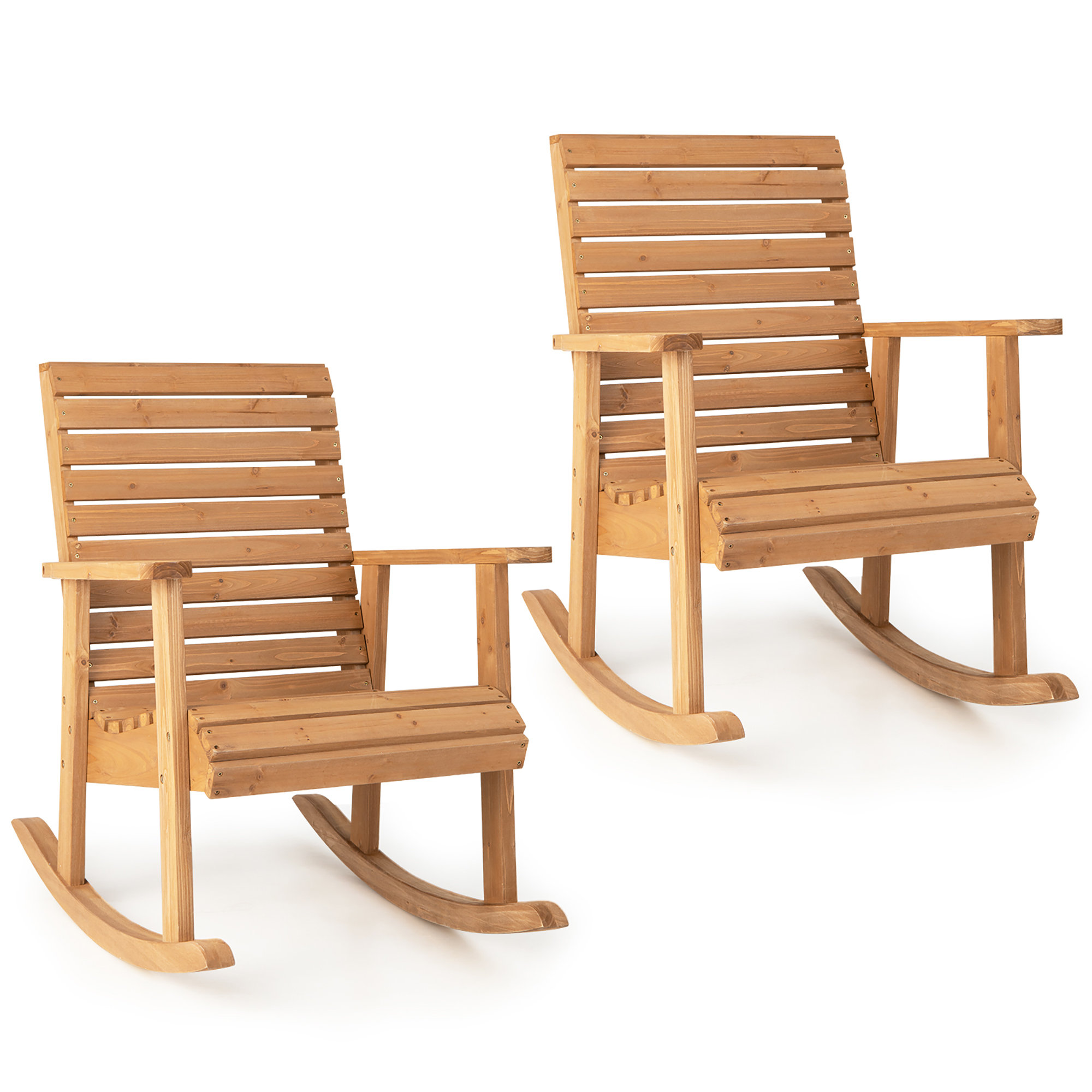 Millwood Pines Outdoor Baccarin Rocking Solid Wood Chair | Wayfair