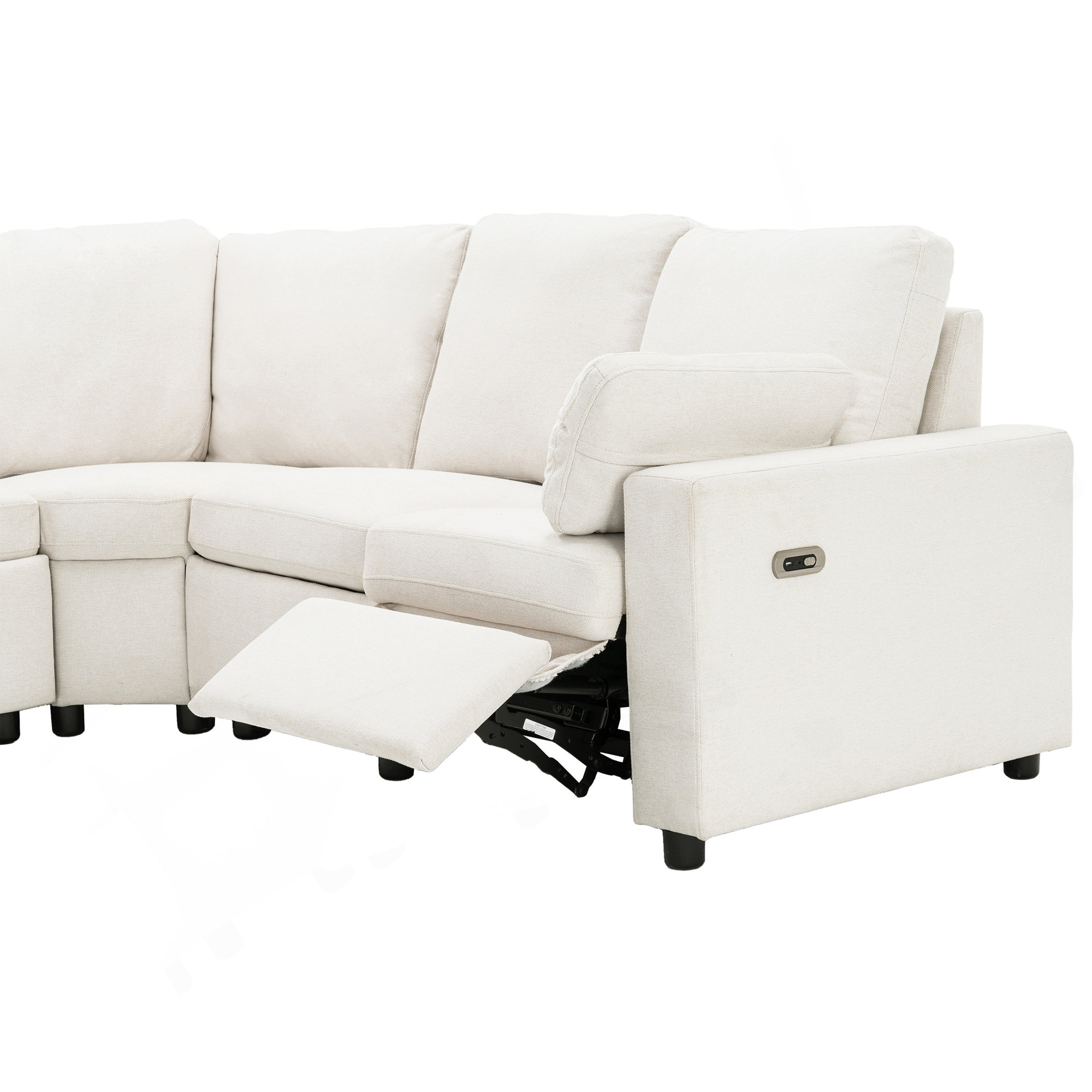 Brayden Studio® 89" Power Recliner Sectional Sofa Home Theater ...