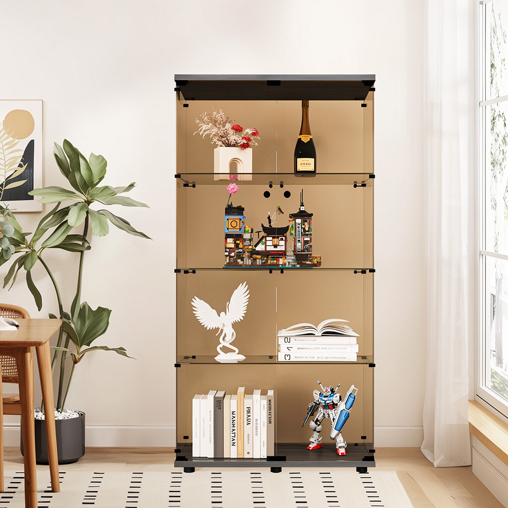 17 Stories Gisbelle Display Cabinet with 2 Doors for Living Room ...