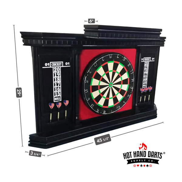 Hot Hand Darts Indoor Bristle Dartboard And Cabinet Set (Darts Included ...