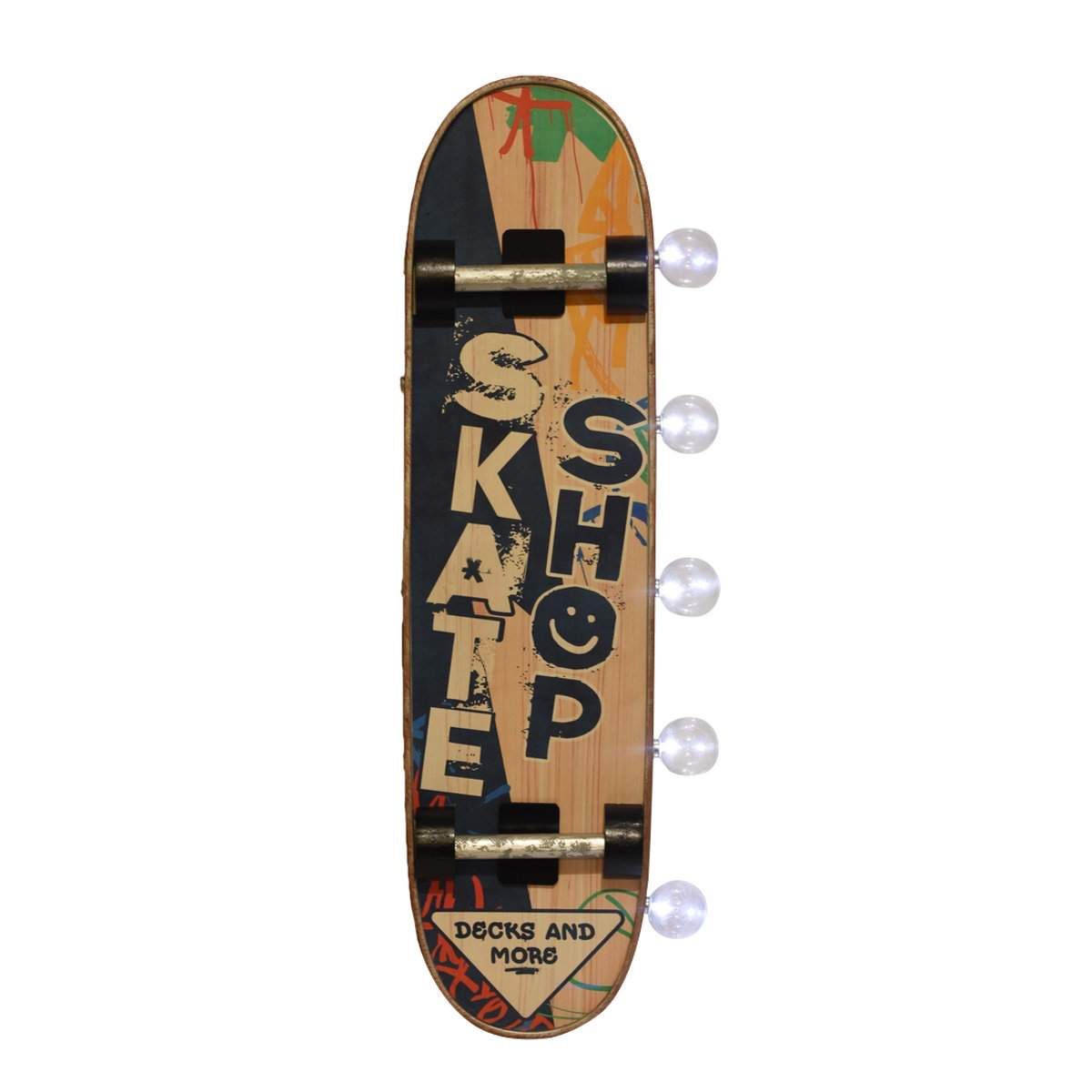 Trinx Metal Light Up Skateboard 3D Skate Shop Sign LED Skater Tin Home ...