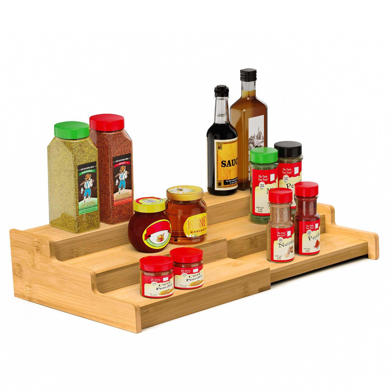 Ophelia & Co. Bamboo Spice Rack Organizer, 3 Tier Expandable Storage ...