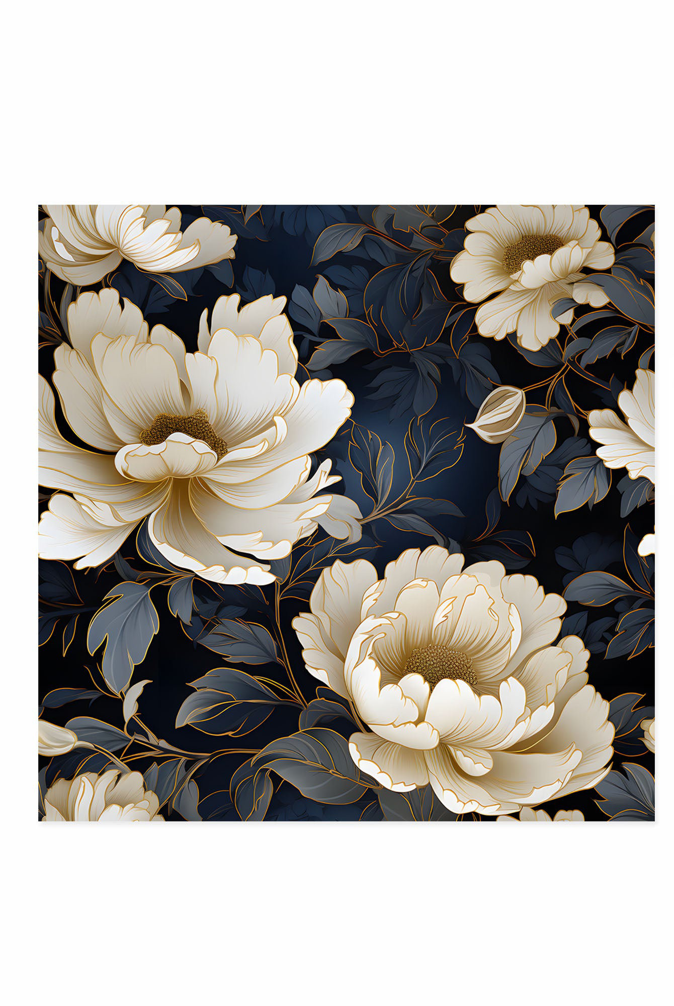 Winston Porter Floral Golden Luse Flowers II Modern Unframed Art Print ...