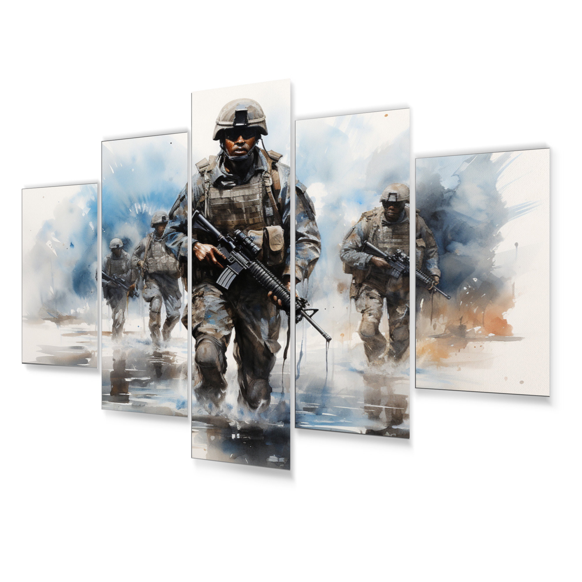 Design Art Military Meticulous Preparation I - Army Metal Wall Art Set ...