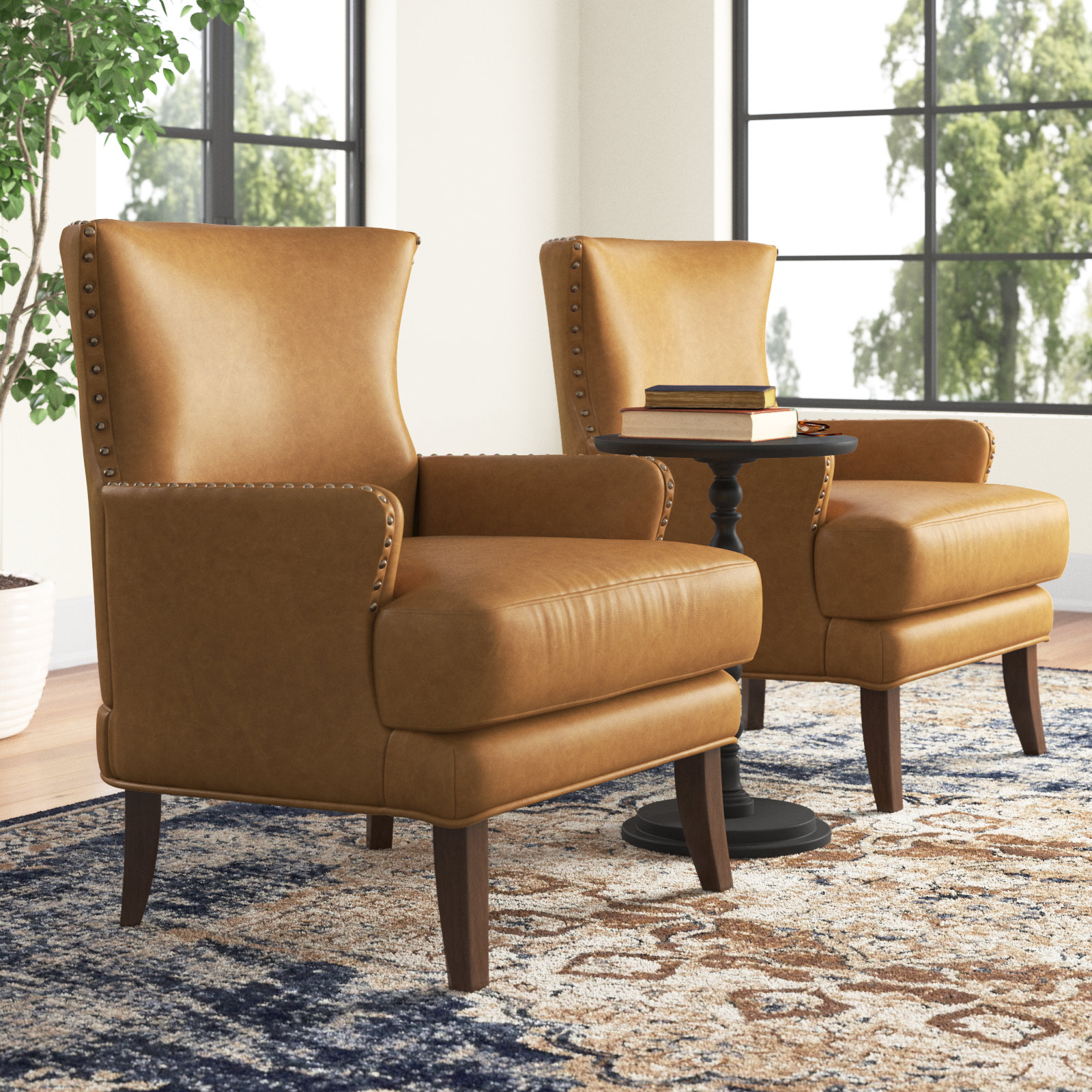 Three Posts™ Awad Vegan Leather Wingback Armchair & Reviews | Wayfair