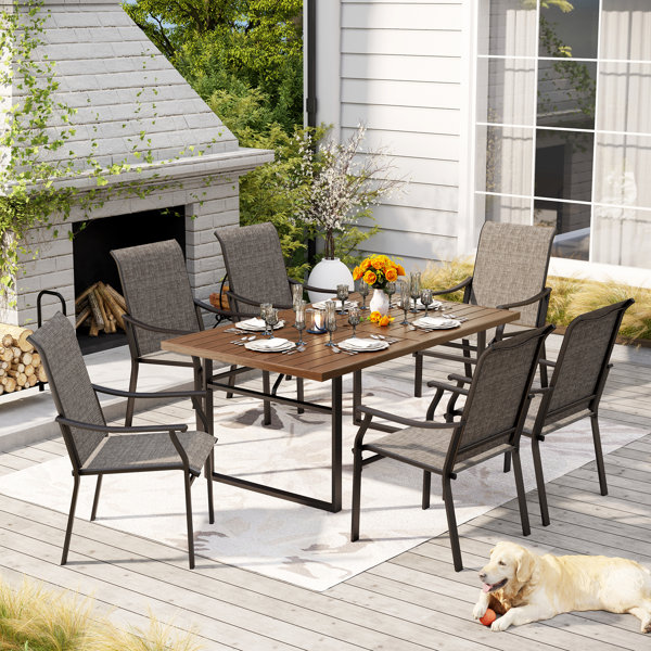 Wildon Home® Basima Rectangular 6 - Person 64" Long Dining Set ...