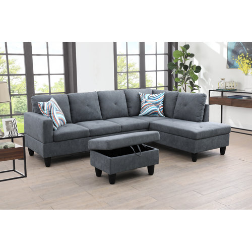 Grey Microfiber Sectionals You'll Love | Wayfair