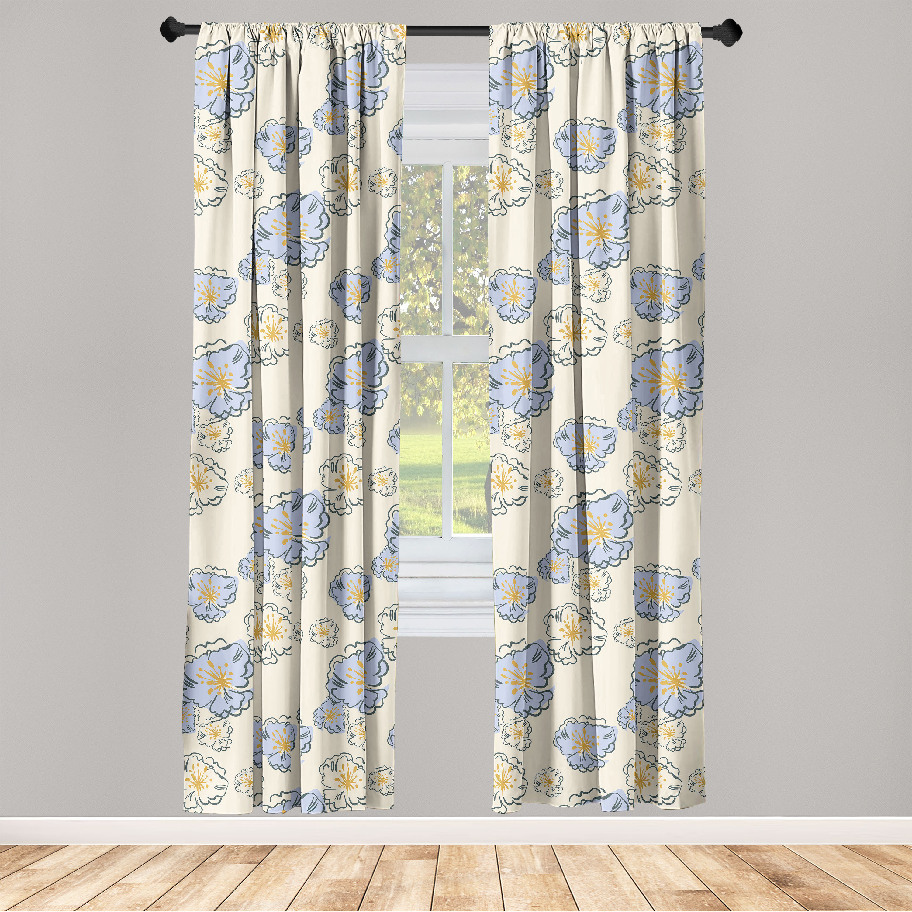 East Urban Home Corisande Microfiber Semi-Sheer Curtain Pair | Wayfair