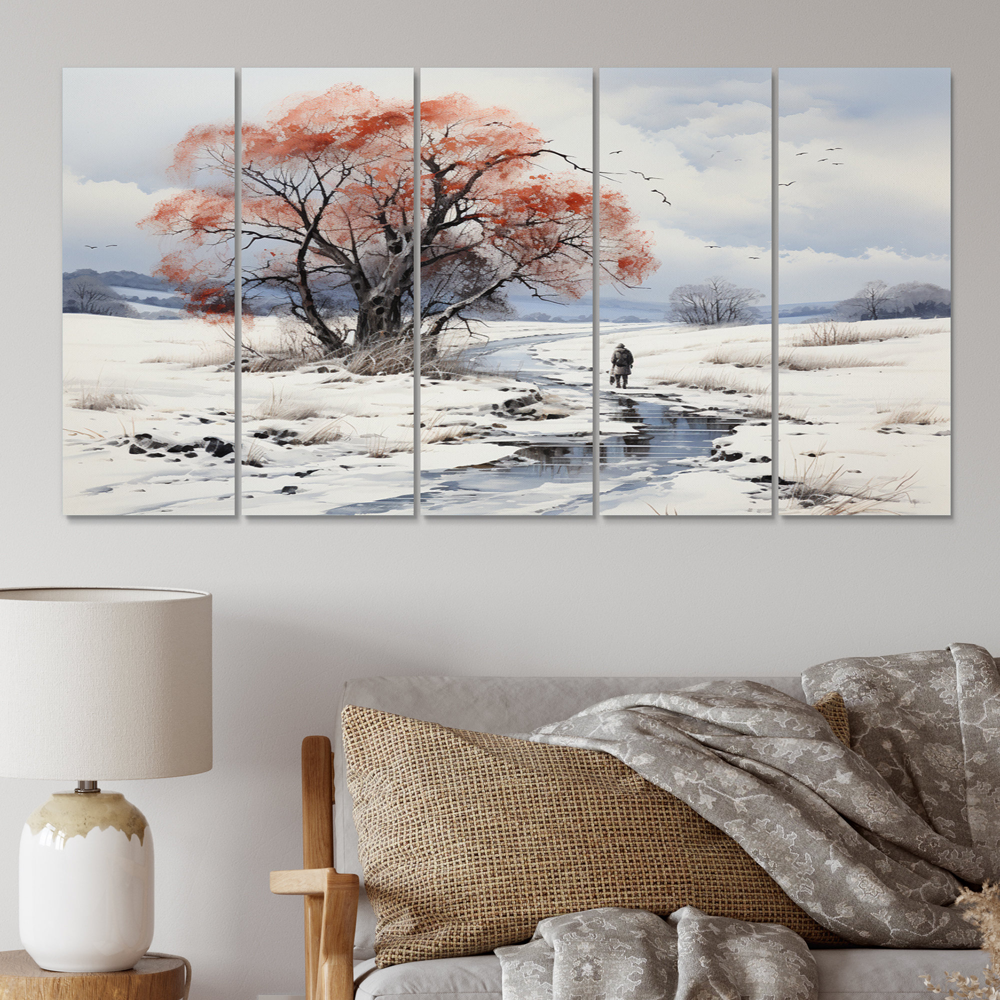 Red Barrel Studio Native Art Winters Solitude I - Native American Art ...