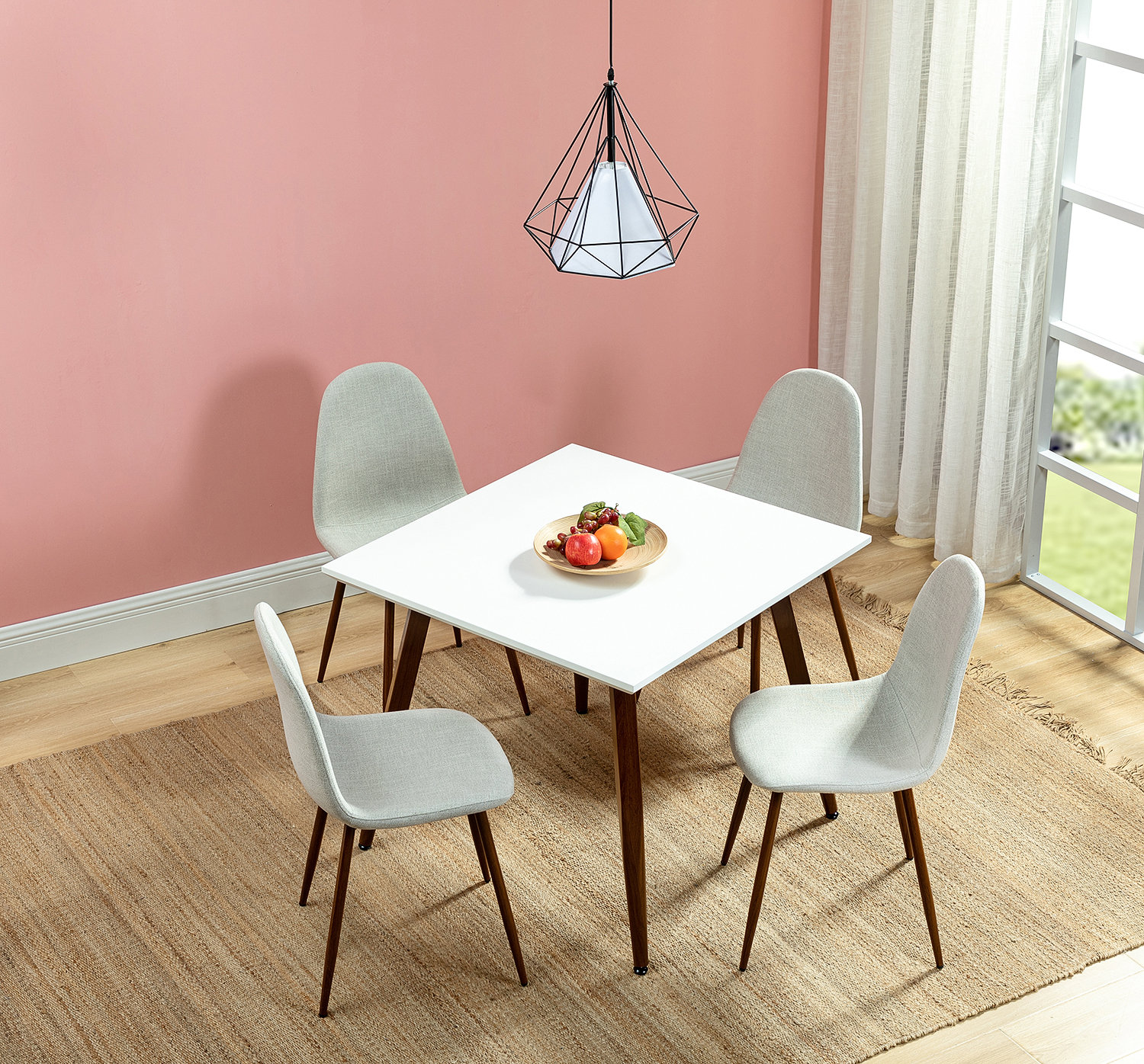 Wade Logan® Axia Mid-century Modern Iron Rectangle Dining Table with Square optional & Reviews ...