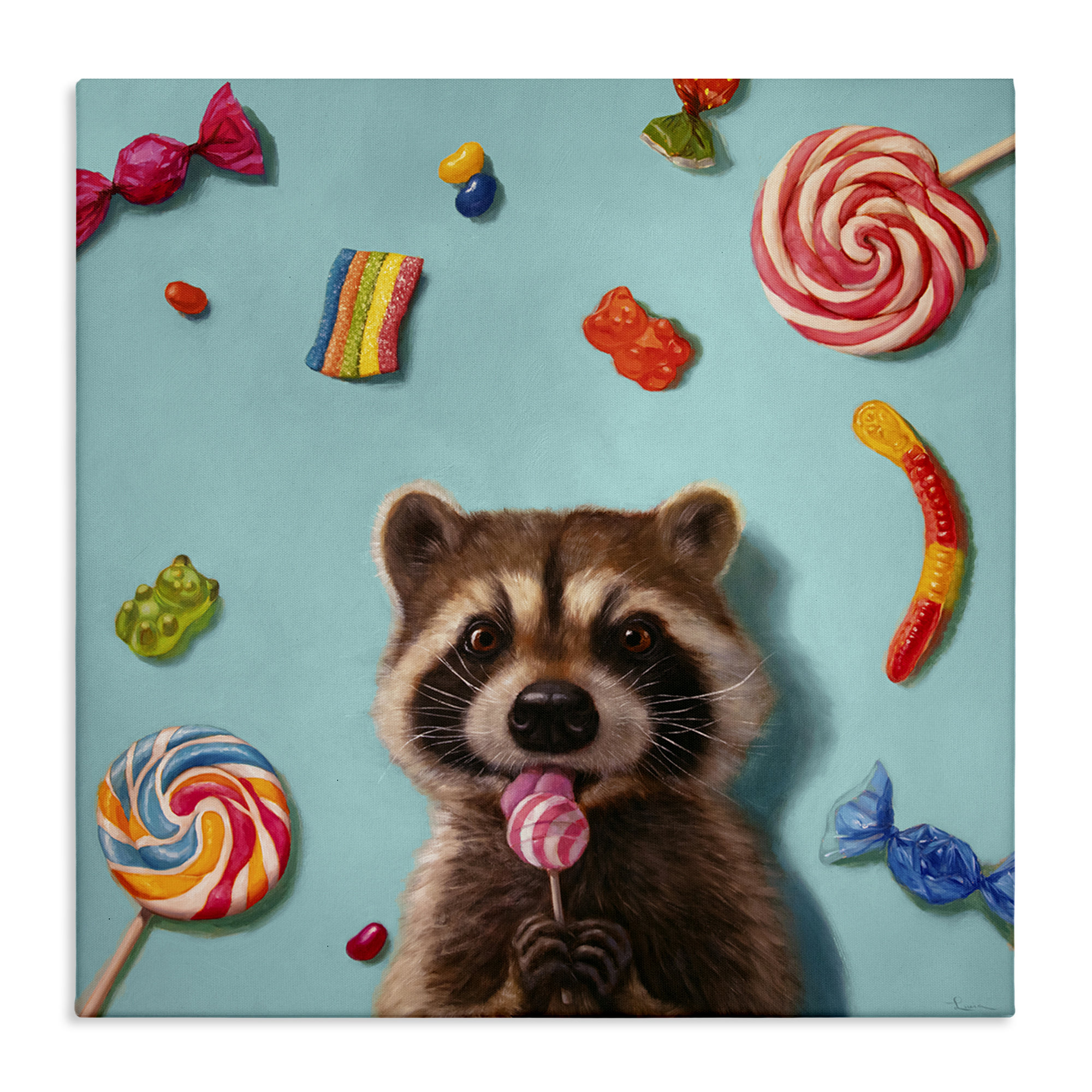 Trinx Raccoon & Sweets Candies Canvas Wall Art by Lucia Heffernan | Wayfair