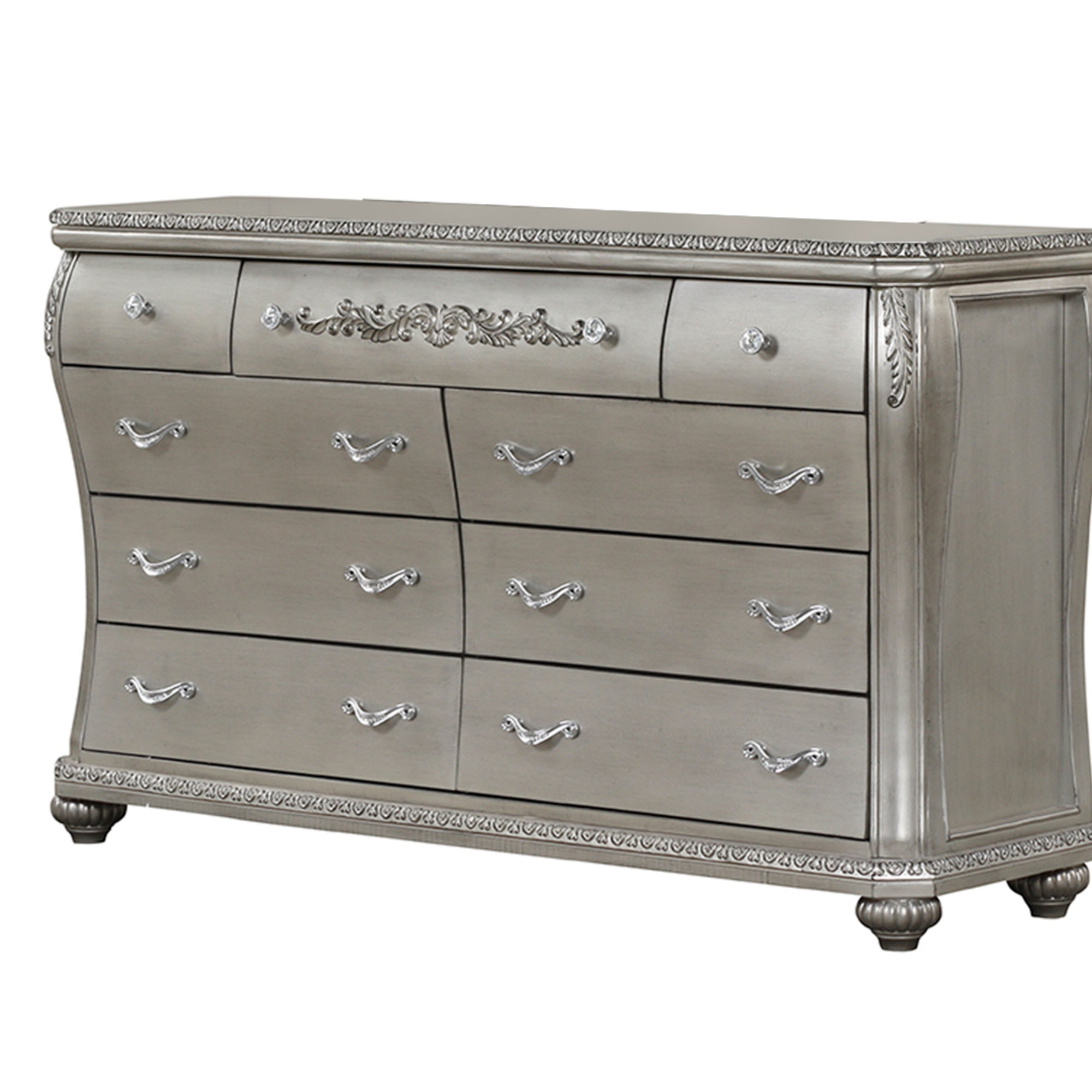 Bloomsbury Market Destiny Traditional Style 9-Drawer Dresser With Metal ...