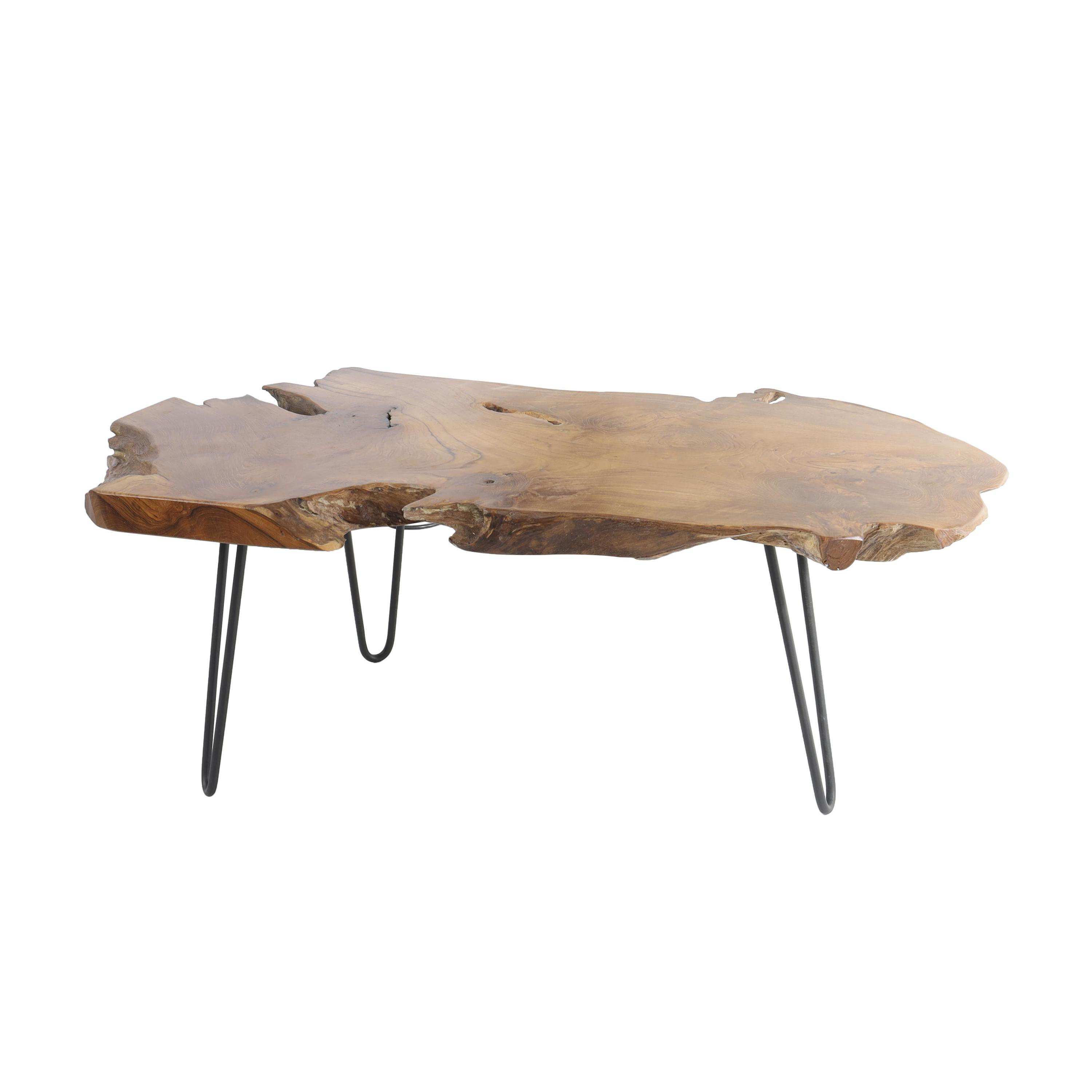 Wade Logan® Ashyria Teak Wood Handmade Live Edge Living Room Coffee ...