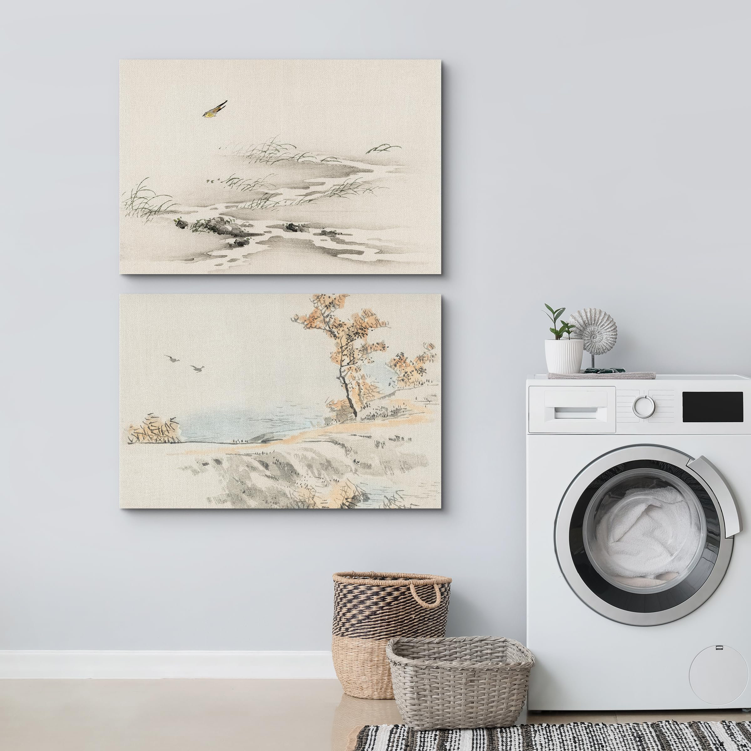 IDEA4WALL " Chinese Landscape Ink Painting " 2 - Pieces | Wayfair