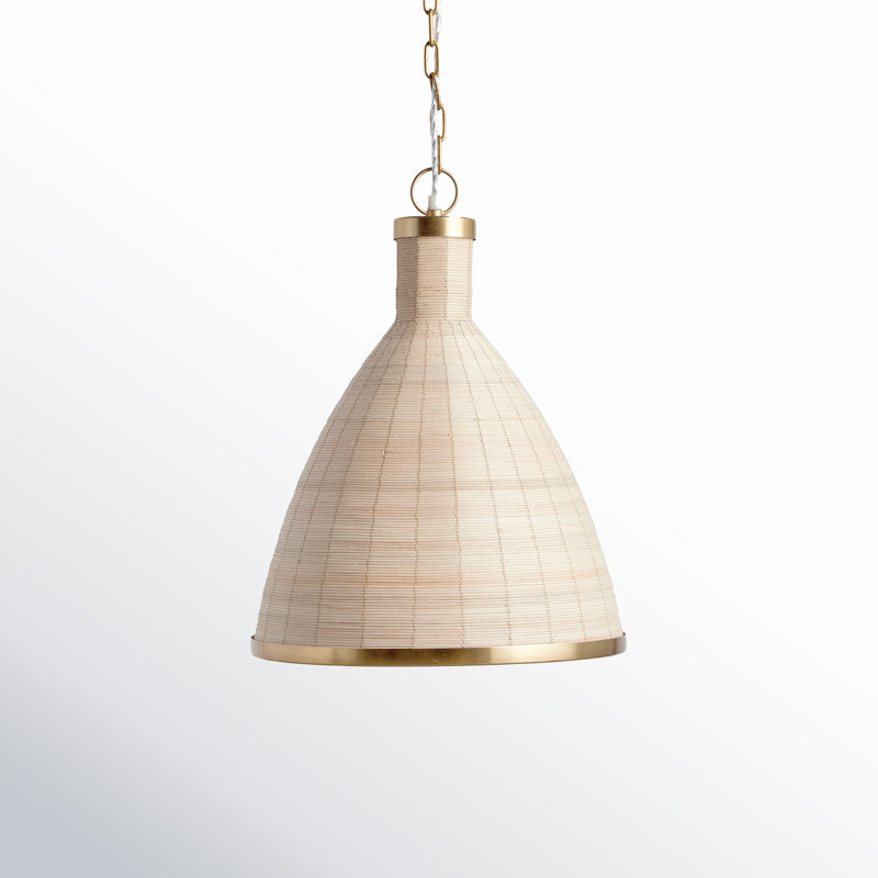 Birch Lane™ Maskia 1 - Light Beige/Gold Bell Pendant | Wayfair