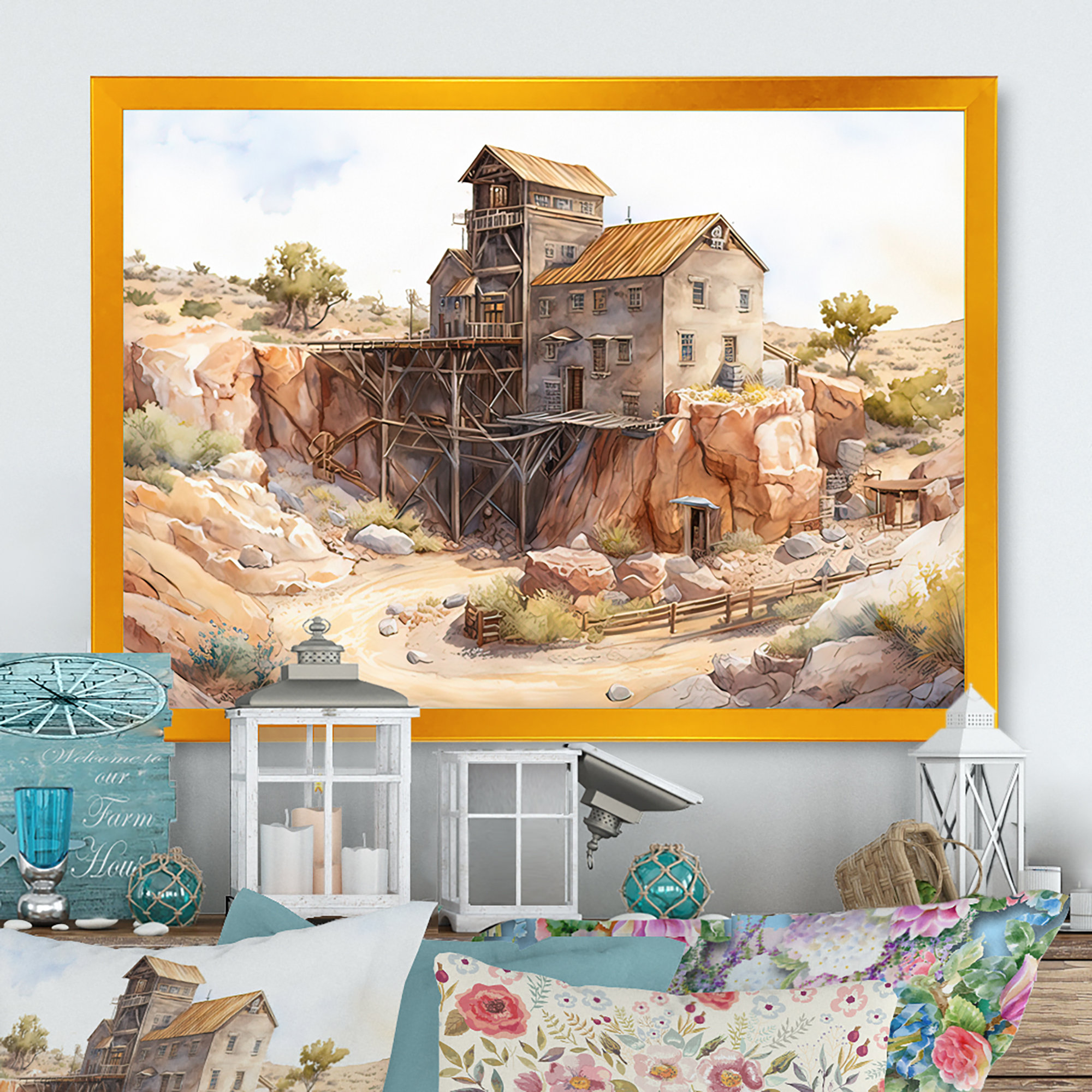 Design Art Arizona Wild West Gold Mine III - Graphic Art on Canvas ...