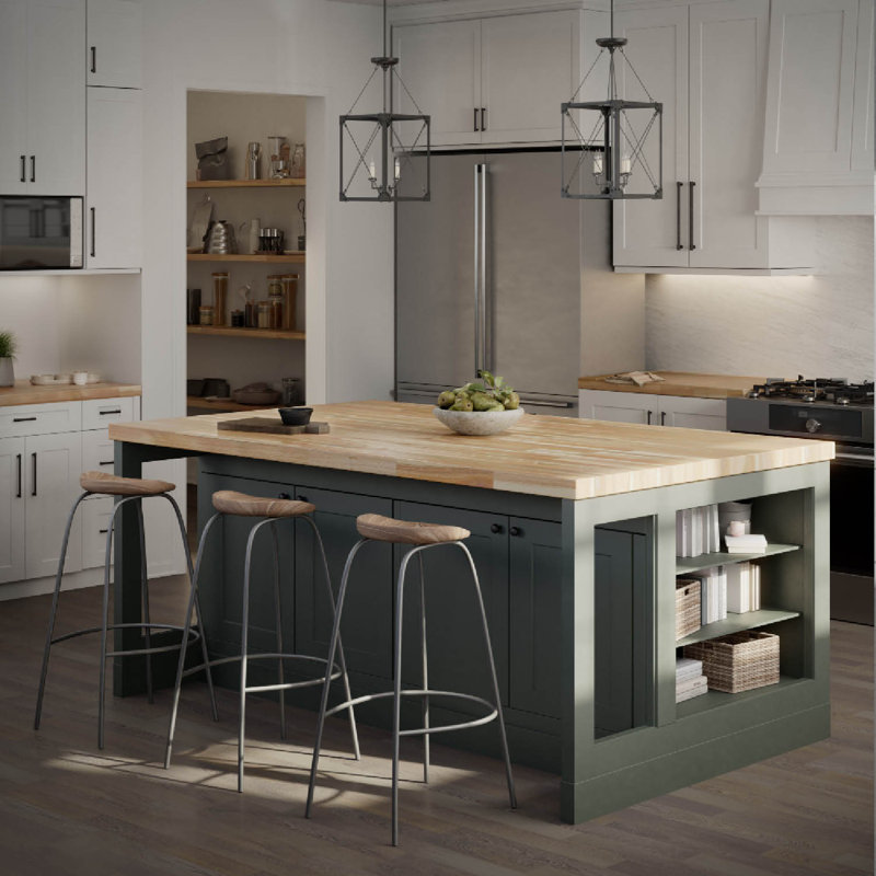 Ebern Designs 4 ft. / 50 in. Butcher Block Countertop in Unfinished ...