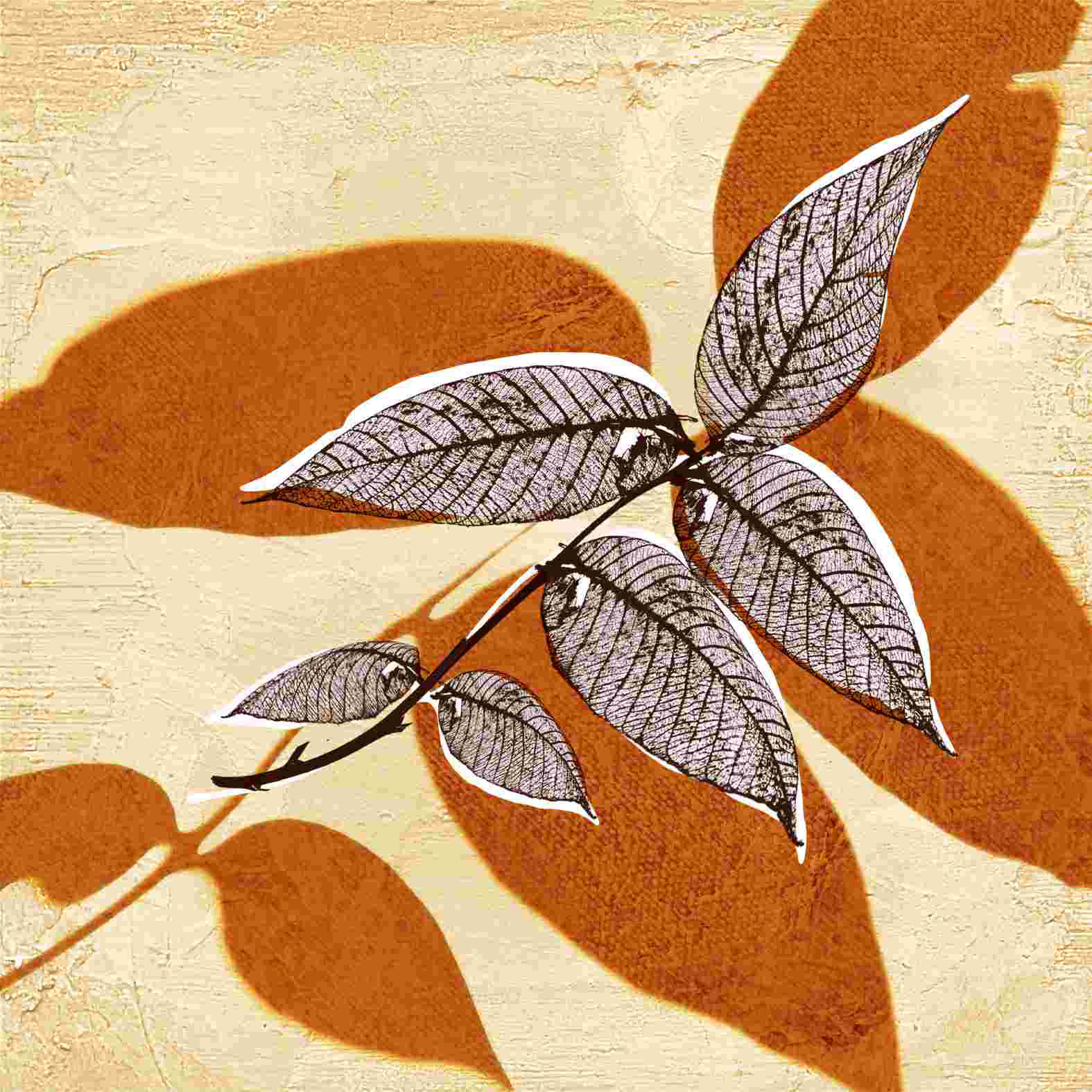 Winston Porter Stacked Leaves - Wrapped Canvas Graphic Art | Wayfair