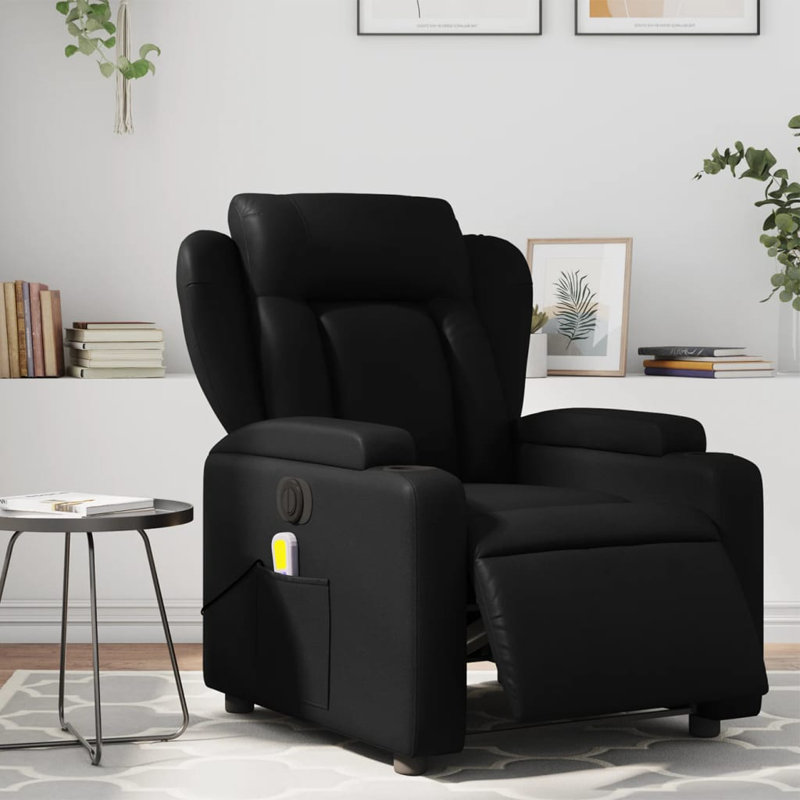 Ebern Designs Faux Leather Power Reclining Massage Chair | Wayfair