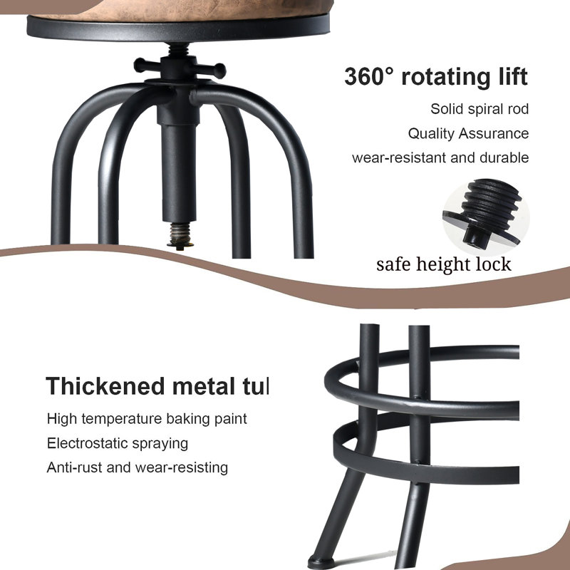 Williston Forge Joviana Swivel Upholstered Adjustable Height Counter ...