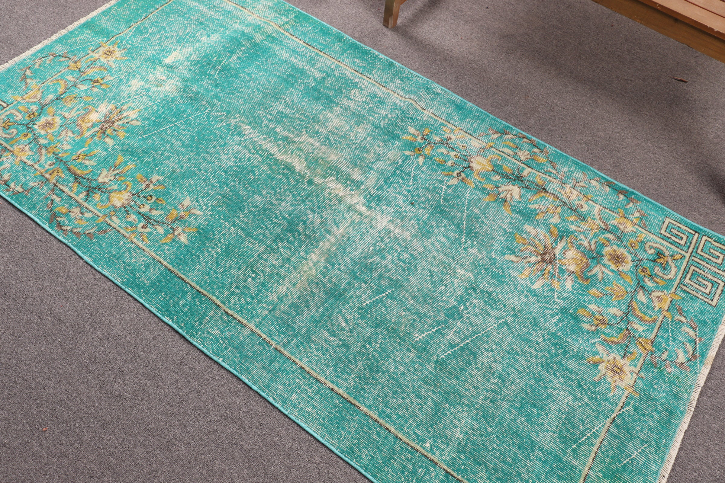 Red Barrel Studio® Vintage Green Turkish Rug - Antique Accent Rug for ...