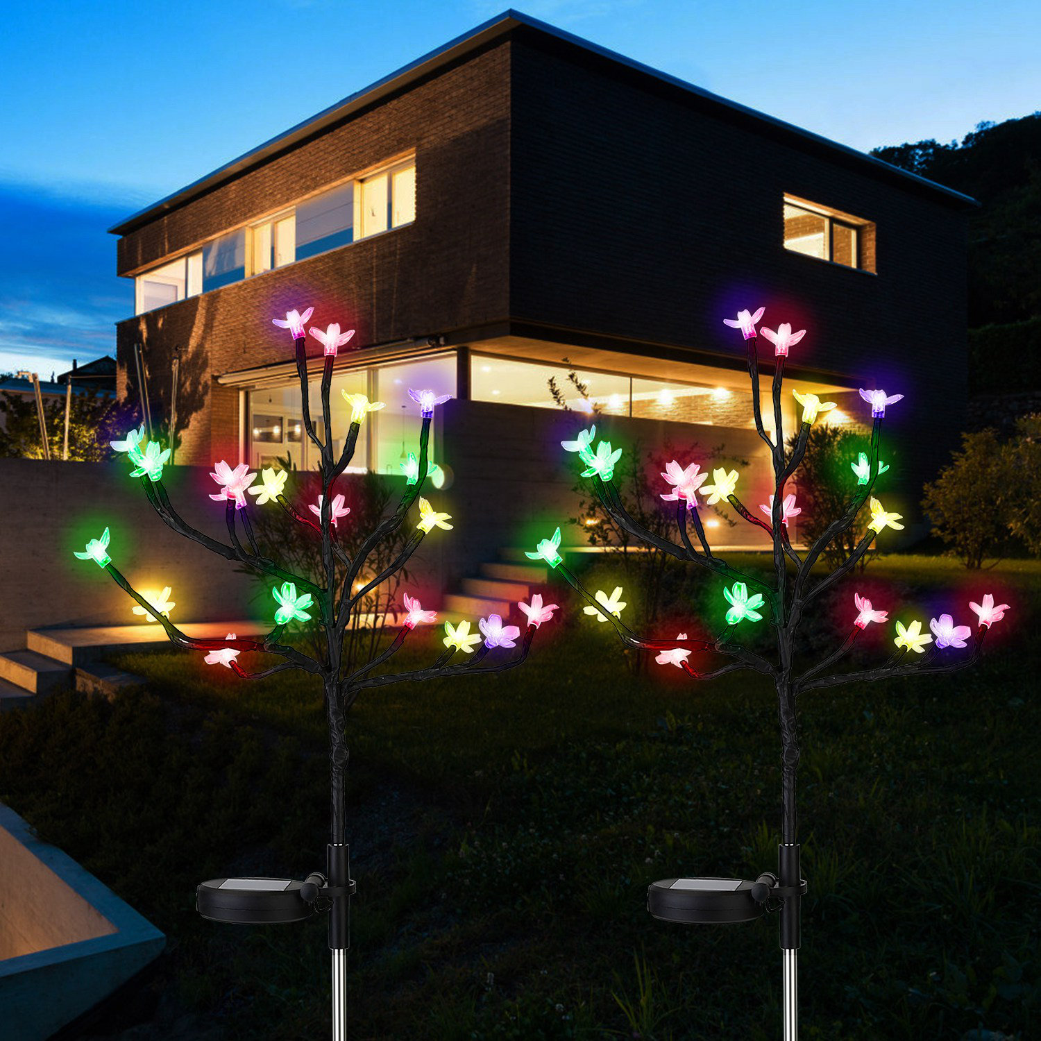 iMounTEK Outdoor IP65 Waterproof Solar Powered Flower Landscape Light ...