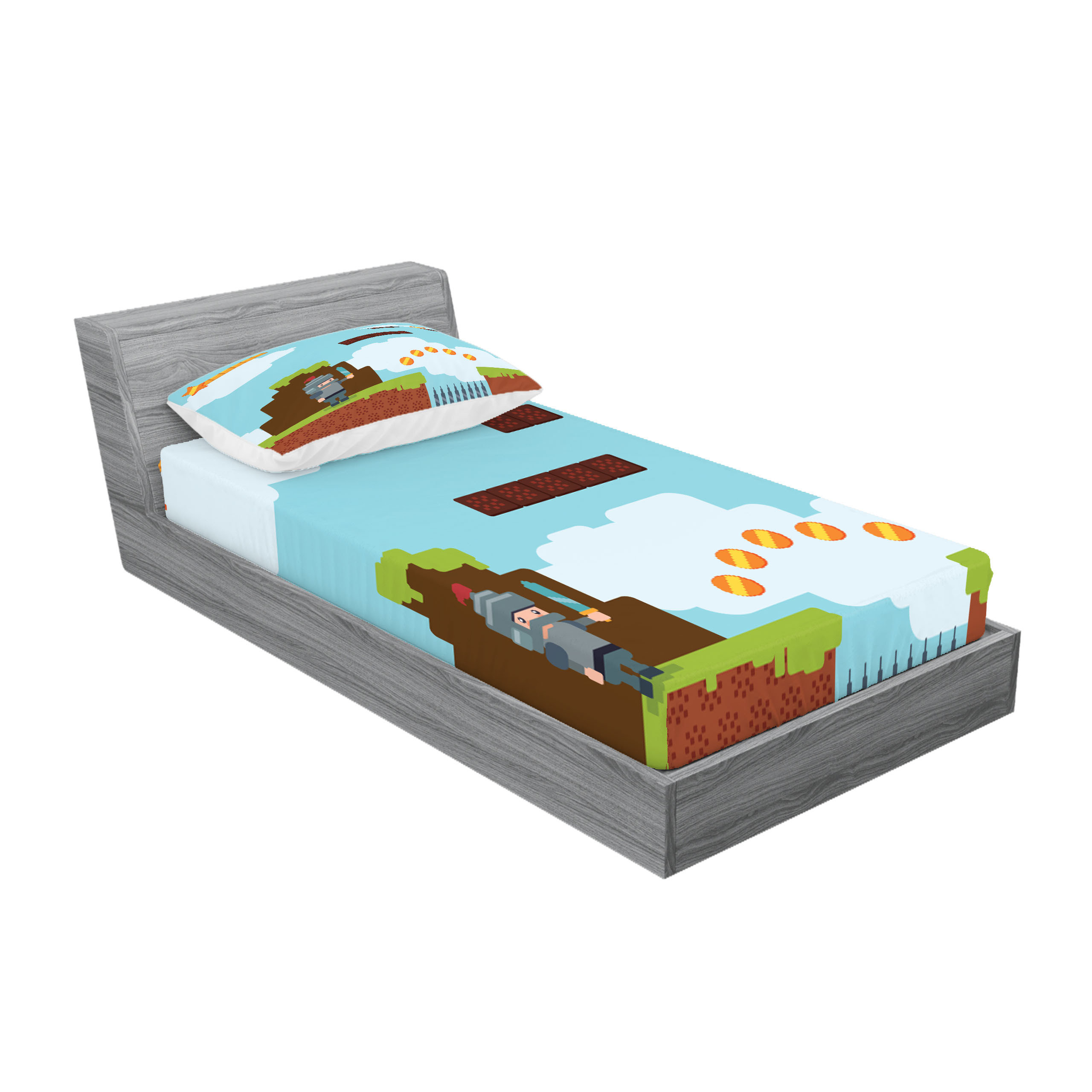 Ambesonne Arcade World 90's Video Game Sheet Set | Wayfair