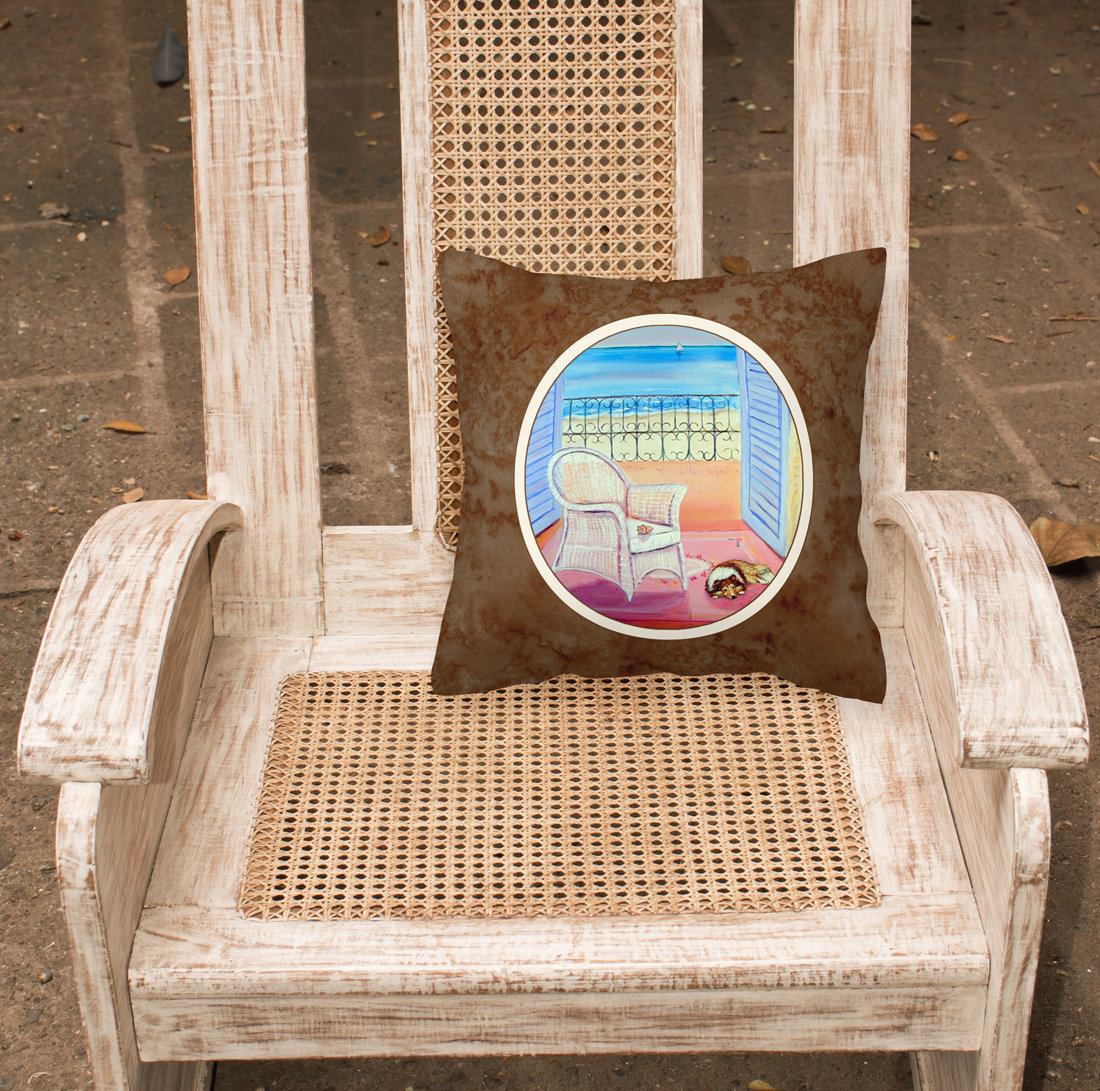 Caroline's Treasures Sheltie waiting on Mom 14" Throw Pillow | Wayfair