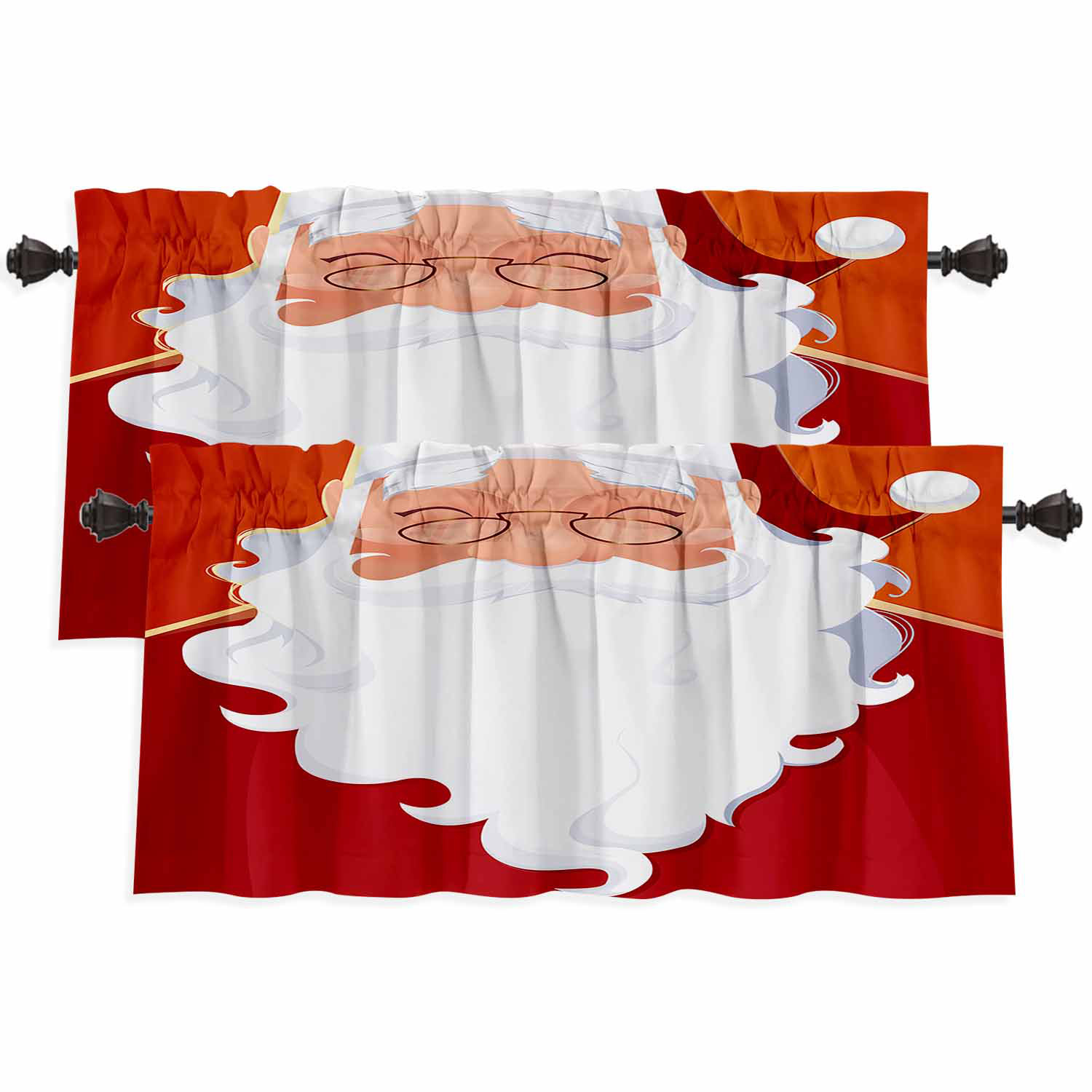 Ophelia & Co. White 52"W Santa Claus Portrait Cartoon Beard Window ...