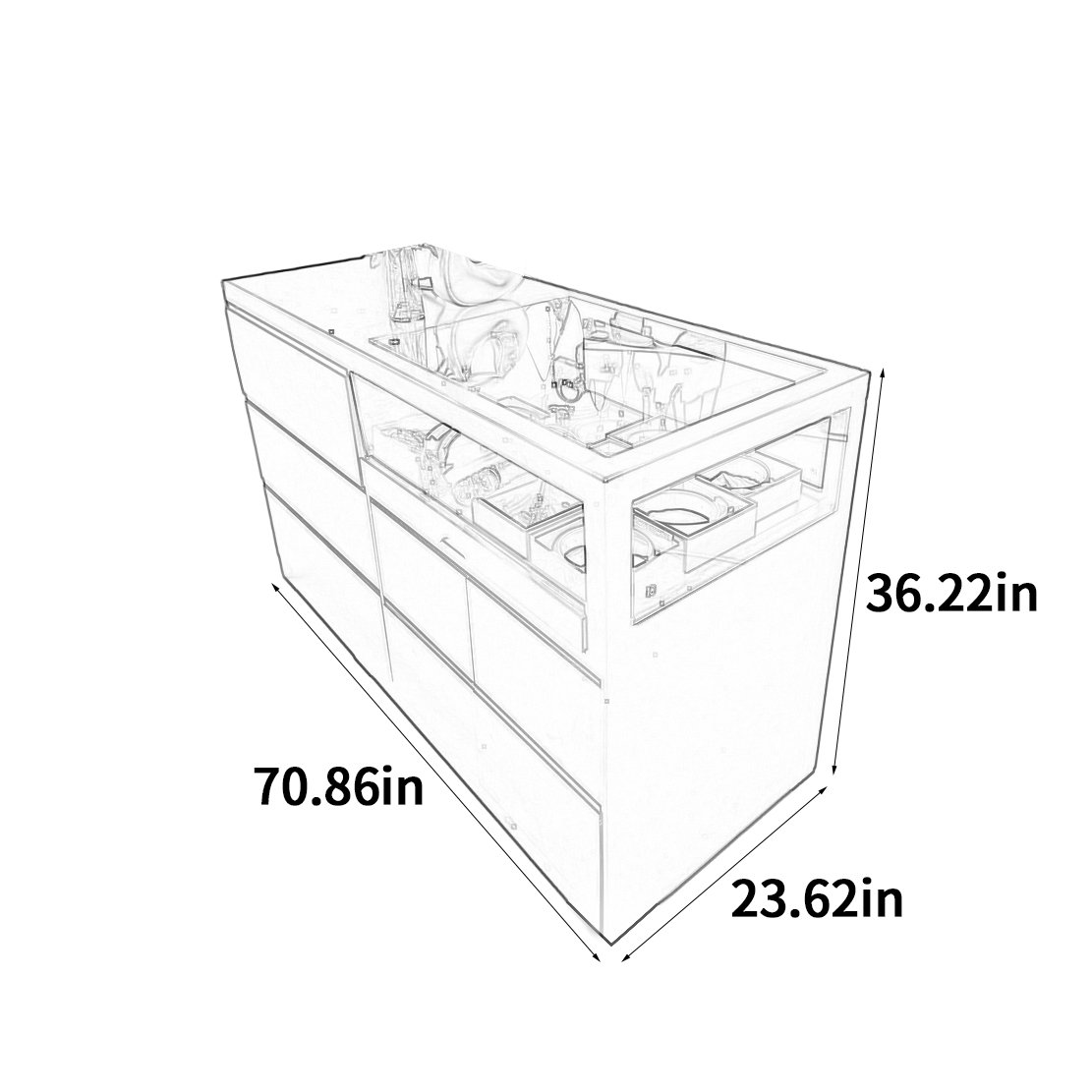 RESROS Clothing store center island display cabinet | Wayfair