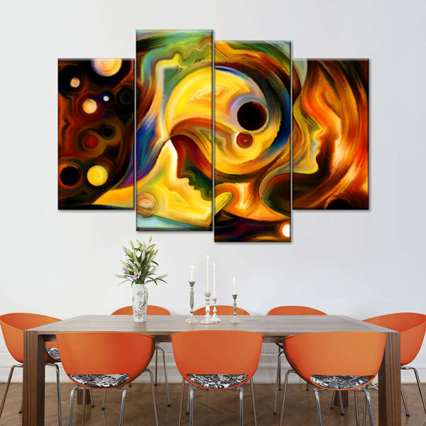 Wrought Studio " Abstract Lady Wall Art Multi Piece Canvas Print " 4 ...