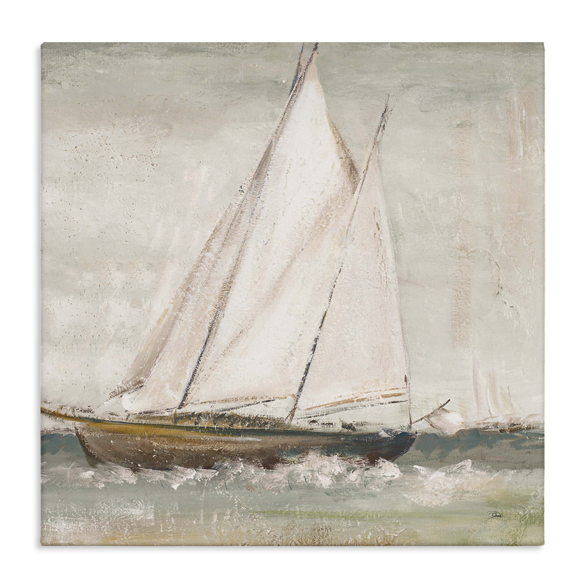 Breakwater Bay Traditional Sailboat at Sea Contemporary Soft Waves by ...