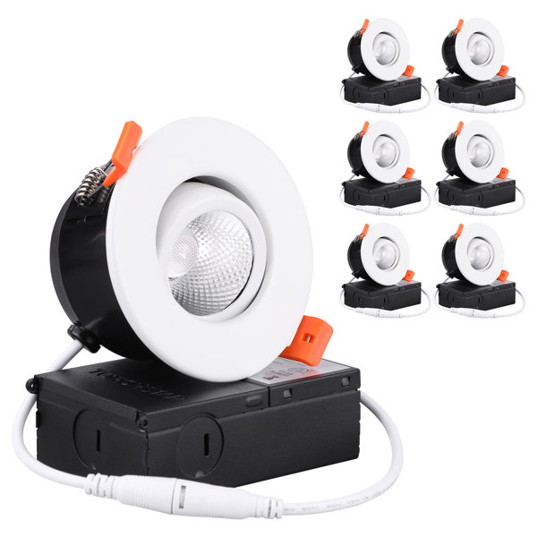 TORCHSTAR 3-inch Gimbal Led Dimmable Recessed Lights With J-box, 7w ...