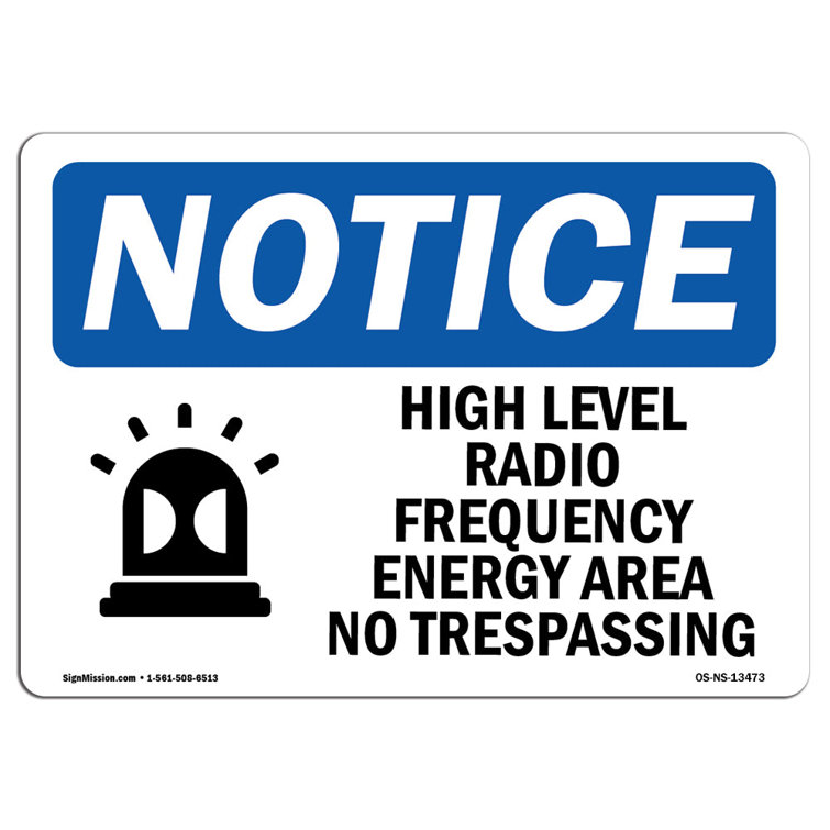 SignMission High Level Radio Frequency Energy Sign with Symbol | Wayfair