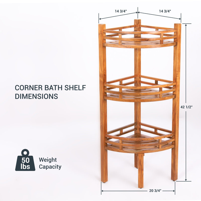 Highland Dunes Knudsen Solid Wood Free Standing Bathroom Shelves ...