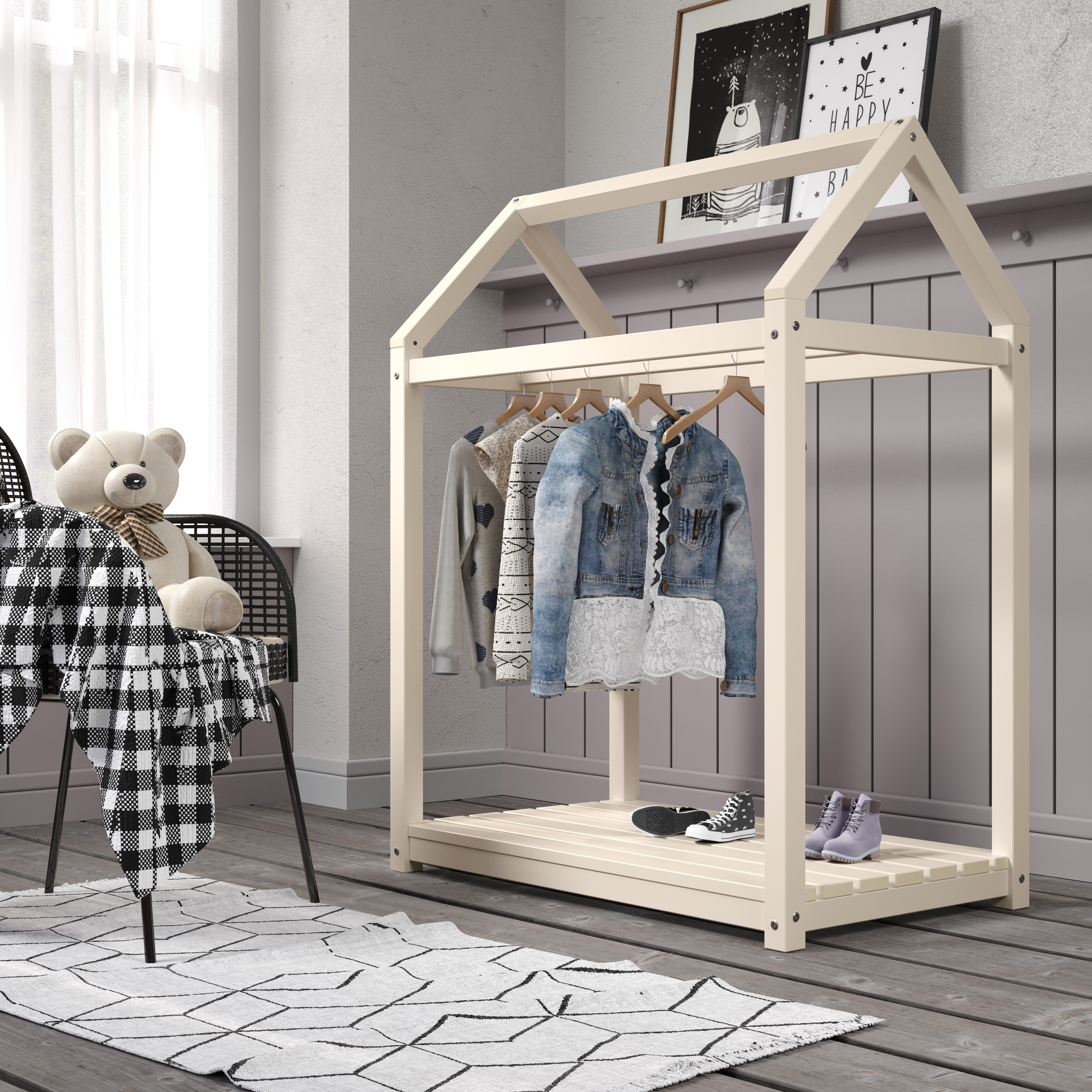 Sand & Stable™ Baby & Kids Sofia Solid Pine Wood Clothes Rack & Reviews ...