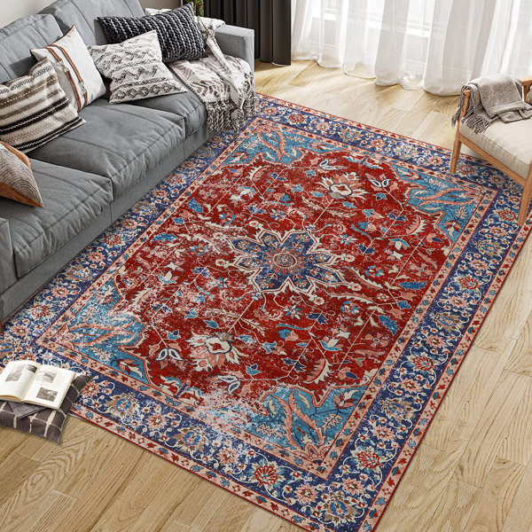Bungalow Rose Sieracki Machine-Washable Area Rug with Non-Slip TPR ...