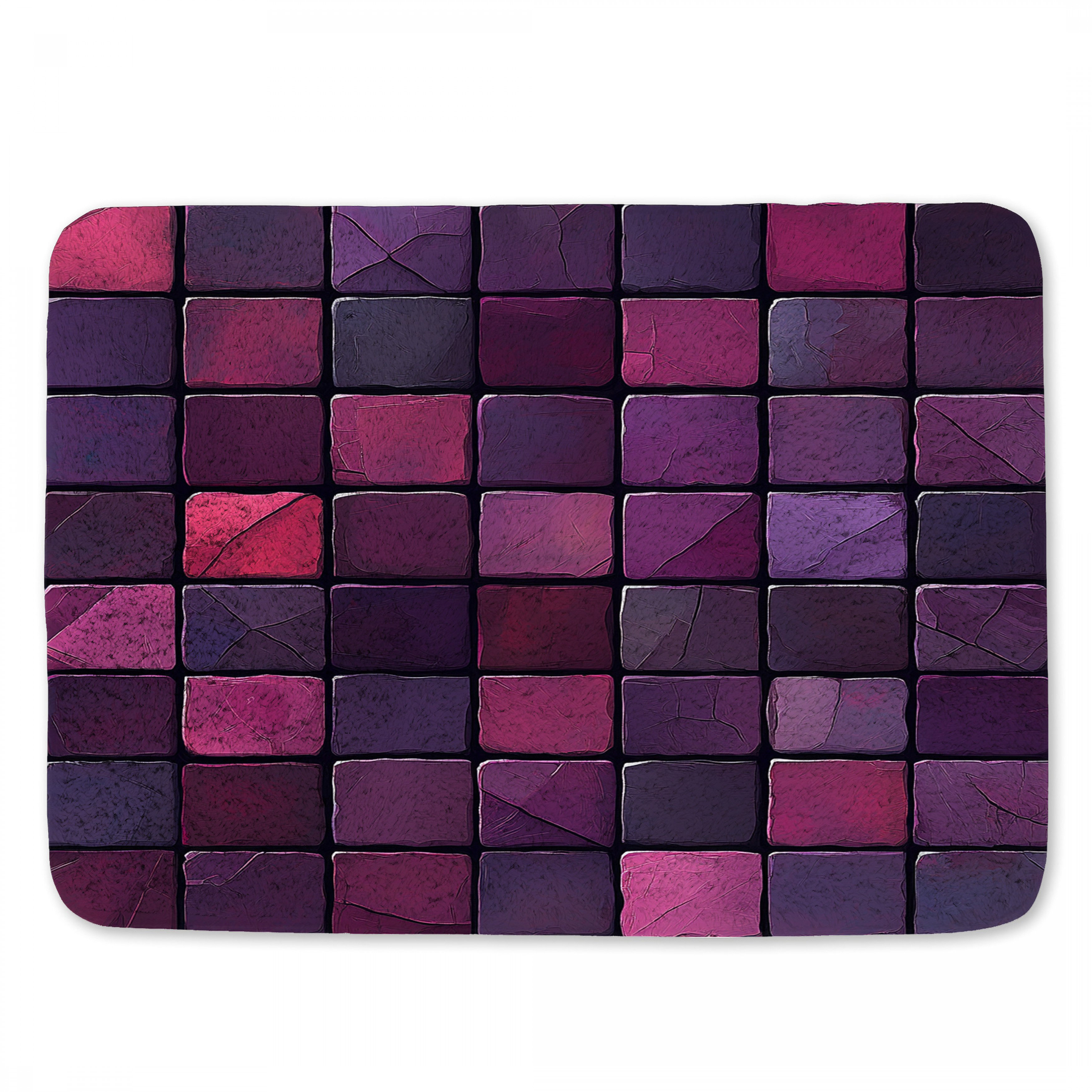 Latitude Run® Square Tiles Bath Mat Geometric Bathroom Decor ...
