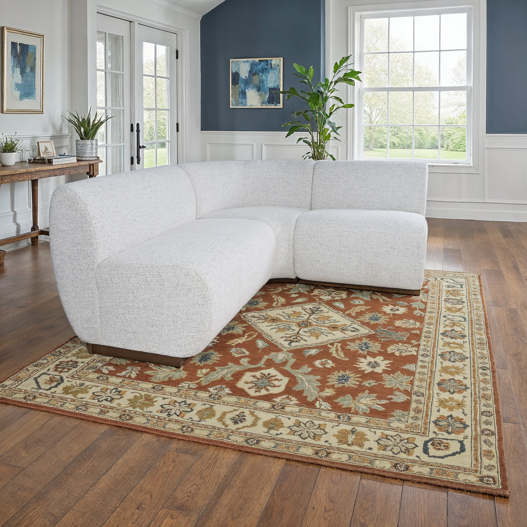 Orren Ellis Housley Modern Banquette Upholstered Sectional Bench ...