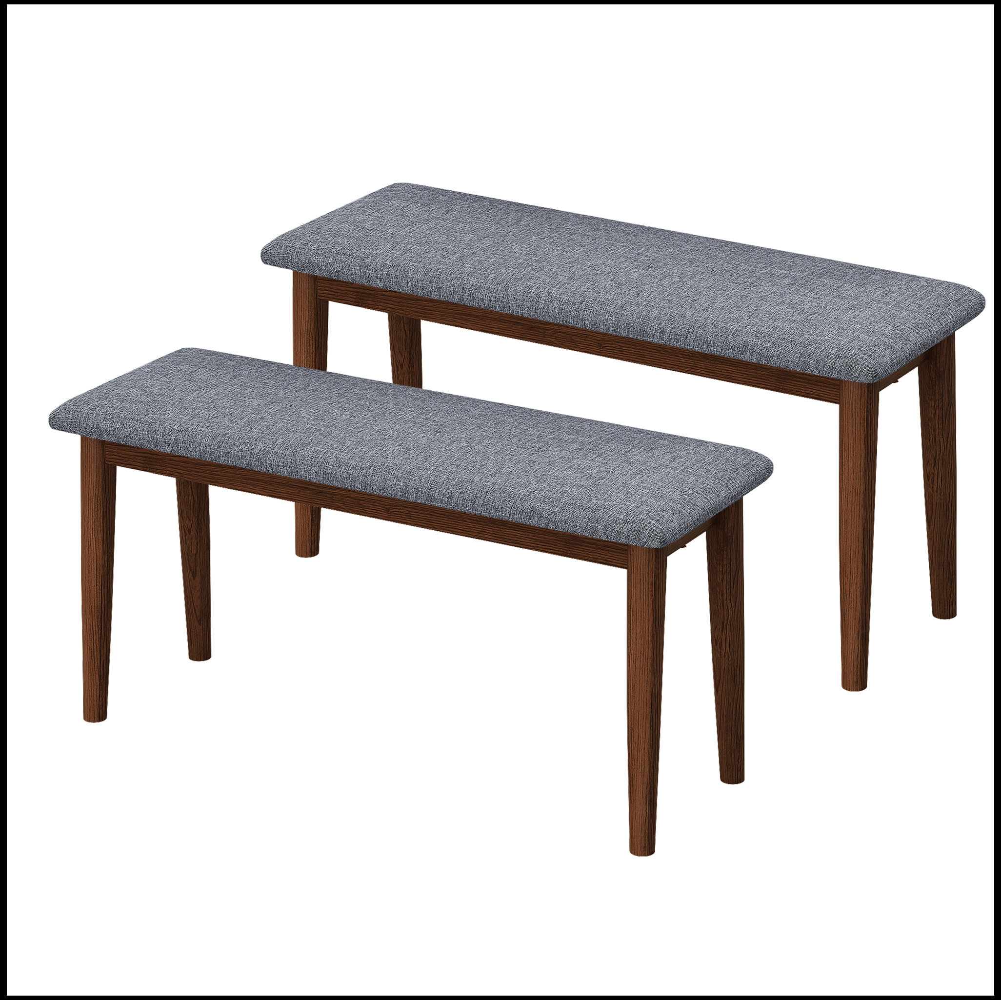 George Oliver 2PCS Upholstered Benches Retro Upholstered Bench Solid ...