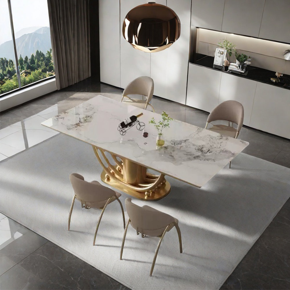 Pakloer Modern sintered stone top dining table sets | Wayfair